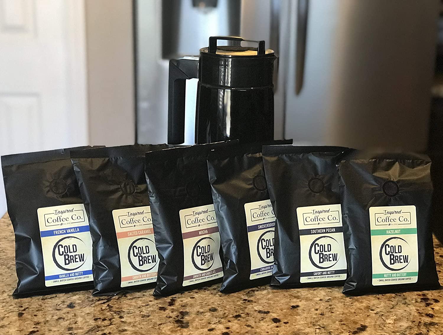 Flavored Cold Brew Coffee Sampler Pack - Coarse Ground - Inspired ...