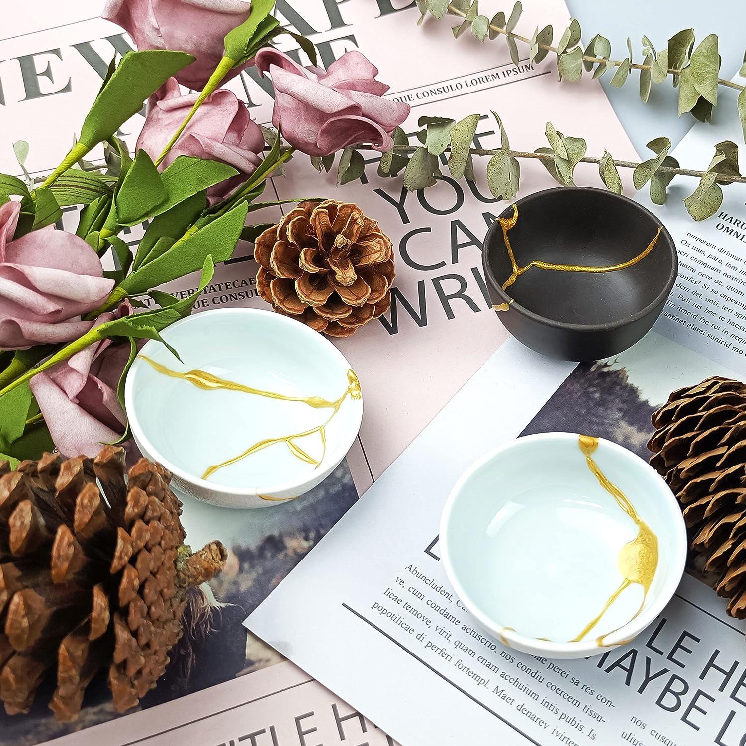 Kintsugi Repair Kit - 50ml Gold Powder Glue for Japanese KINTSUGI Ceramic Repair - Ideal Starter ...