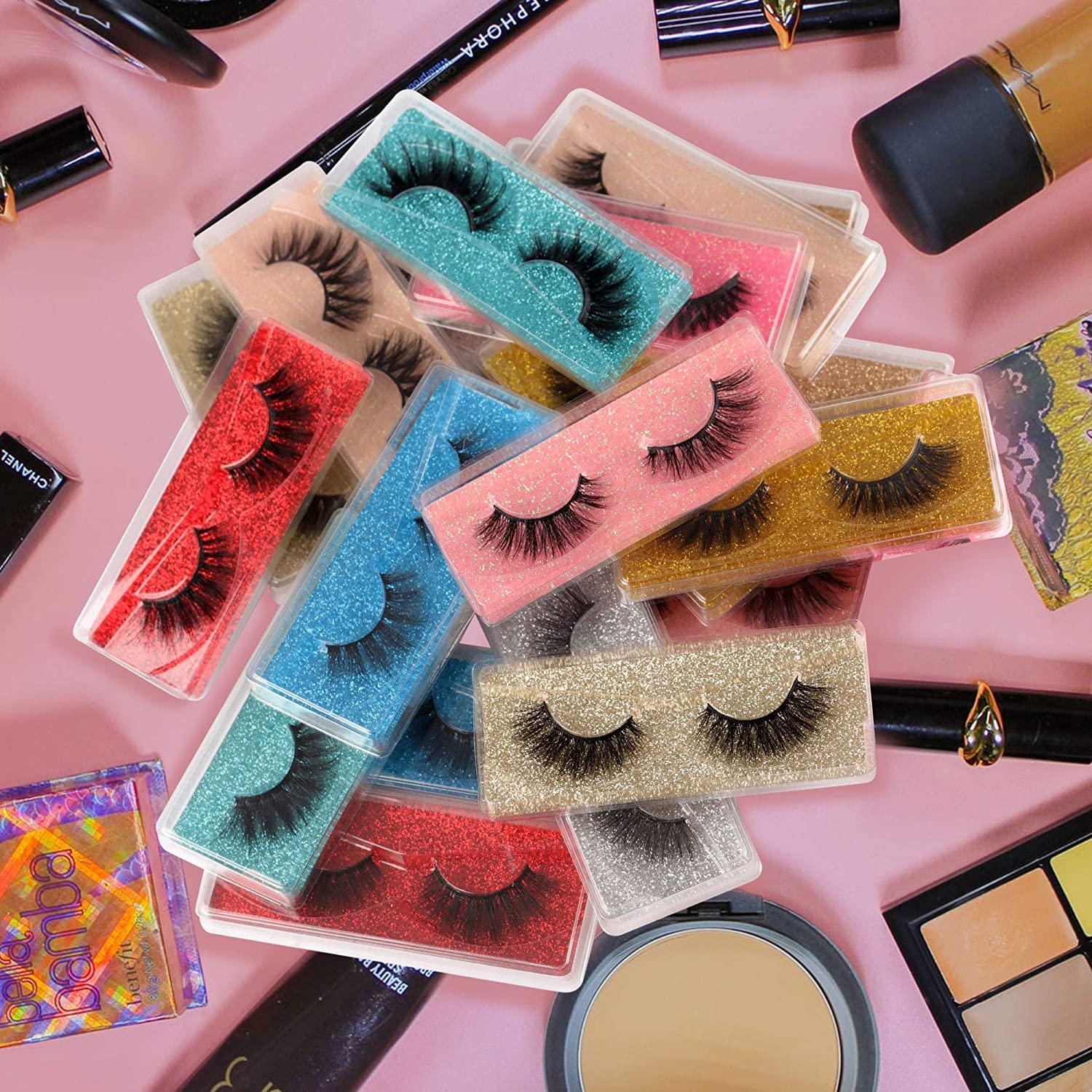 Yawamica False Eyelashes 20 Pairs - Natural 3D Fluffy Lashes Pack ...