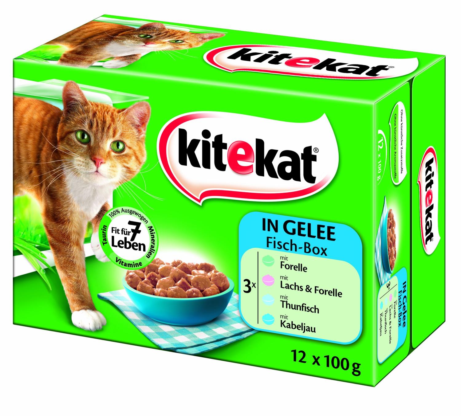 Kitekat Fish Box in Jelly - 12 x 100g | Premium Cat Food for Global ...