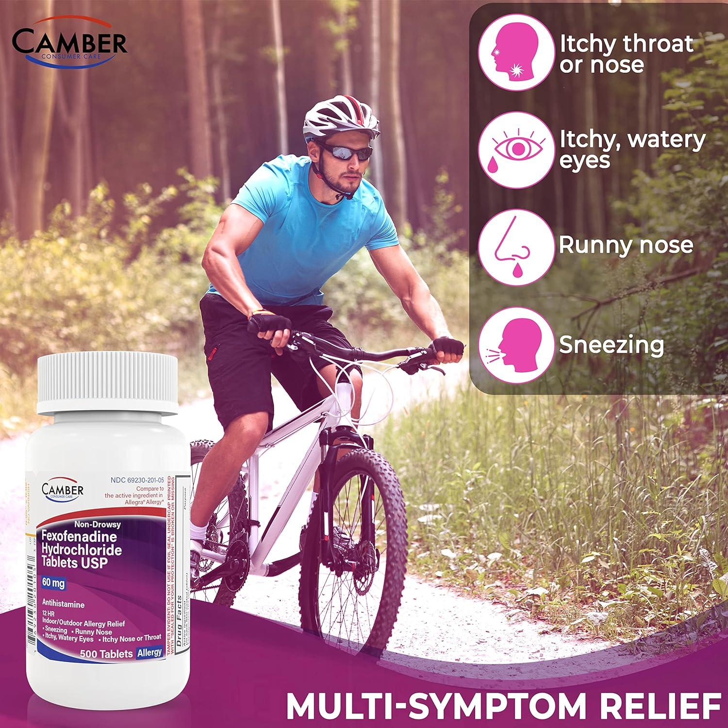 Camber Consumer Care Fexofenadine HCl 60mg 500ct Non-Drowsy ...