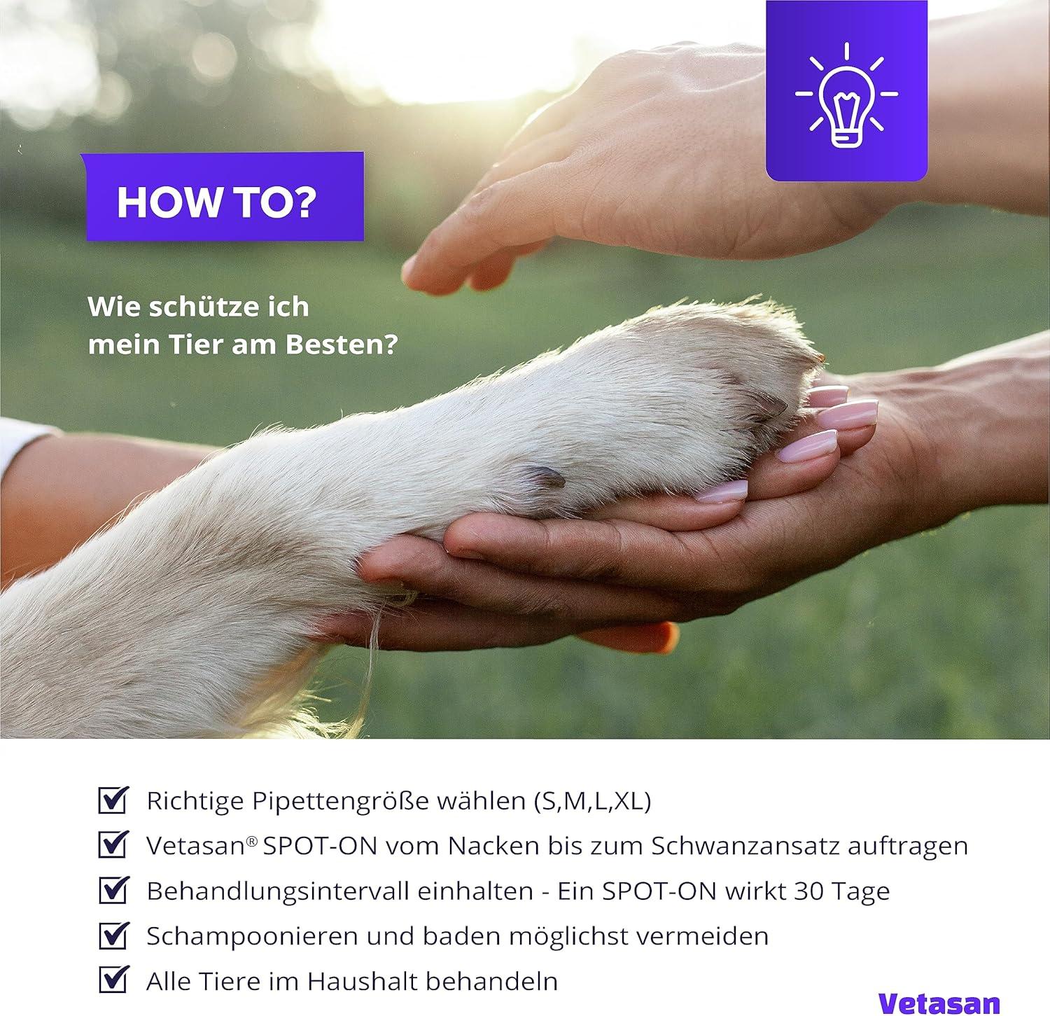 Vetasan Spot-On for Dogs 4-10kg | 3 Months Flea & Tick Protection ...