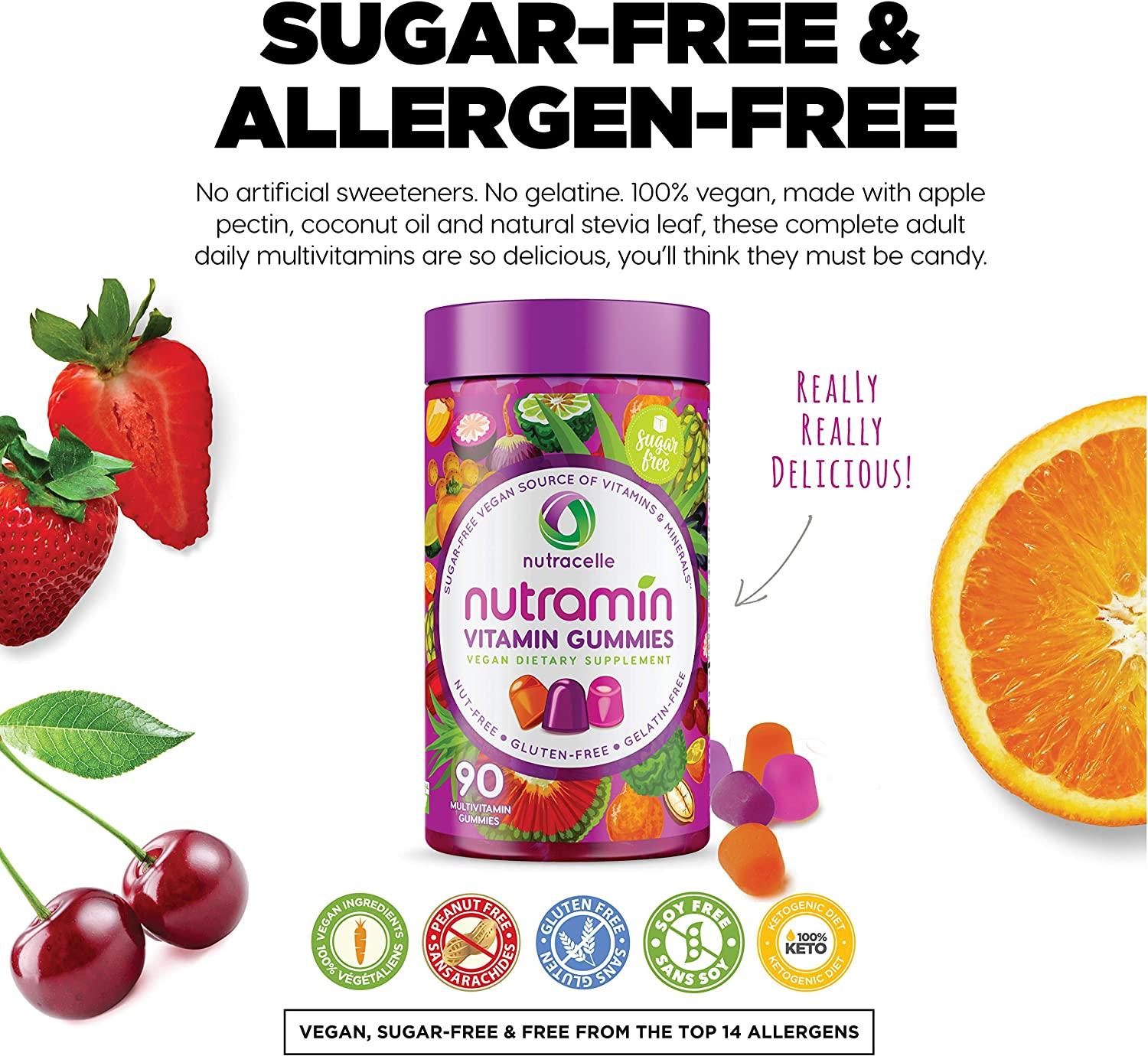 NUTRAMIN Daily Vegan Keto Multivitamin Gummies | Immunity Boost with ...