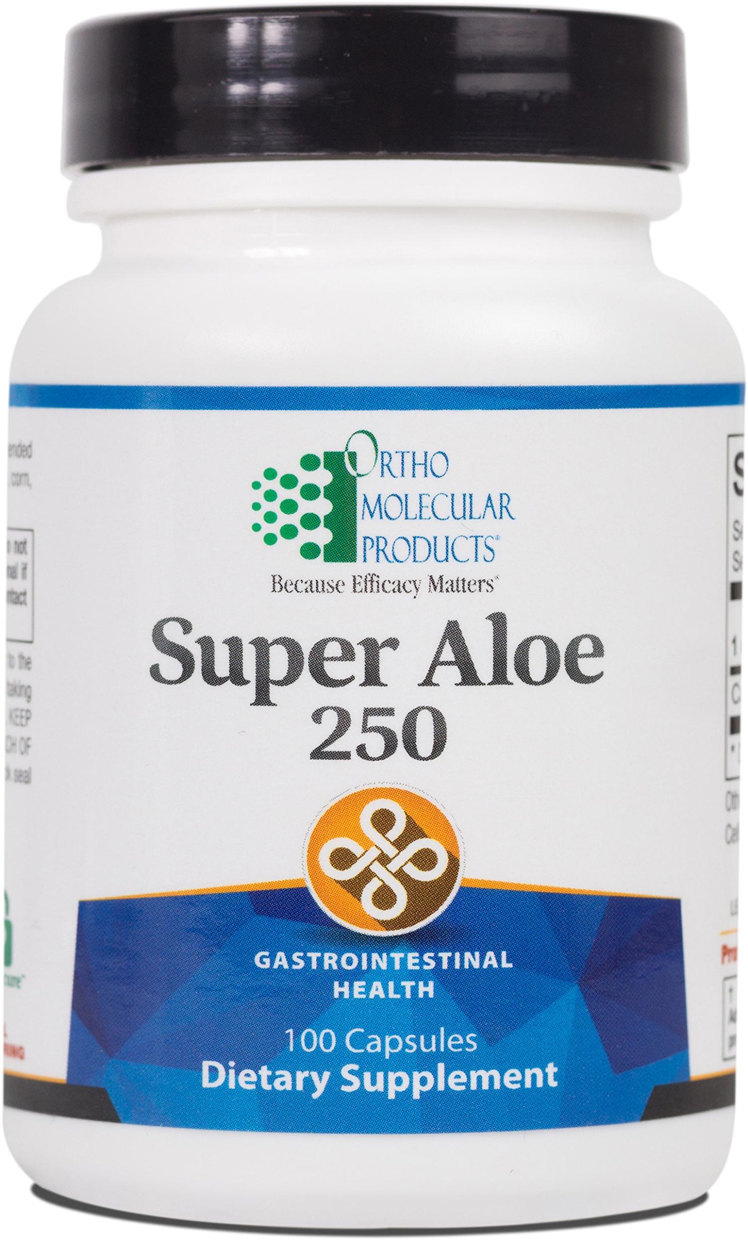 Ortho Molecular Super Aloe 250 - 100 Capsules - Natural Digestive Support