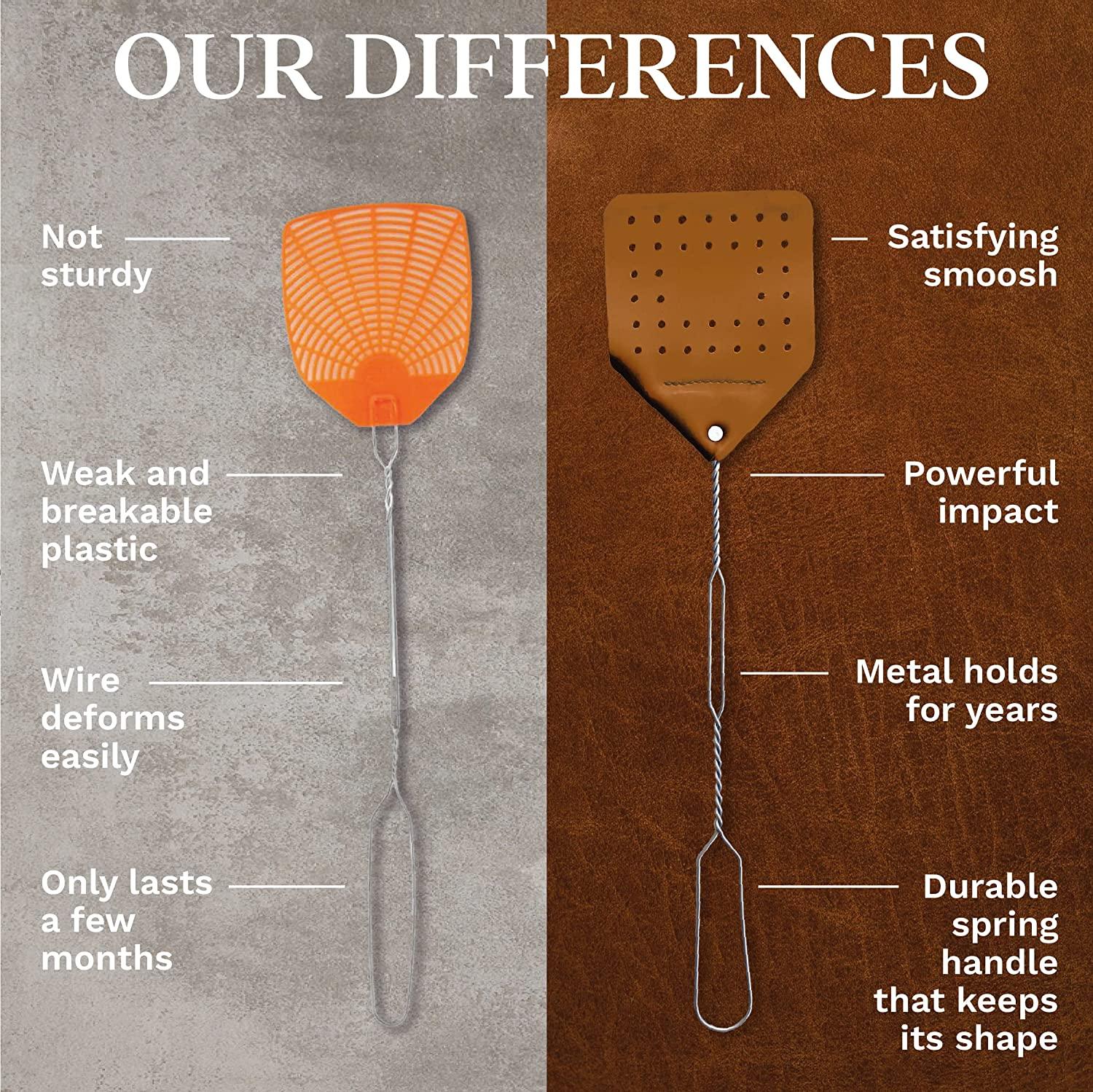 Hope Woodworking Leather Fly Swatter Set - Amish-Made 17 Fly Swat w ...