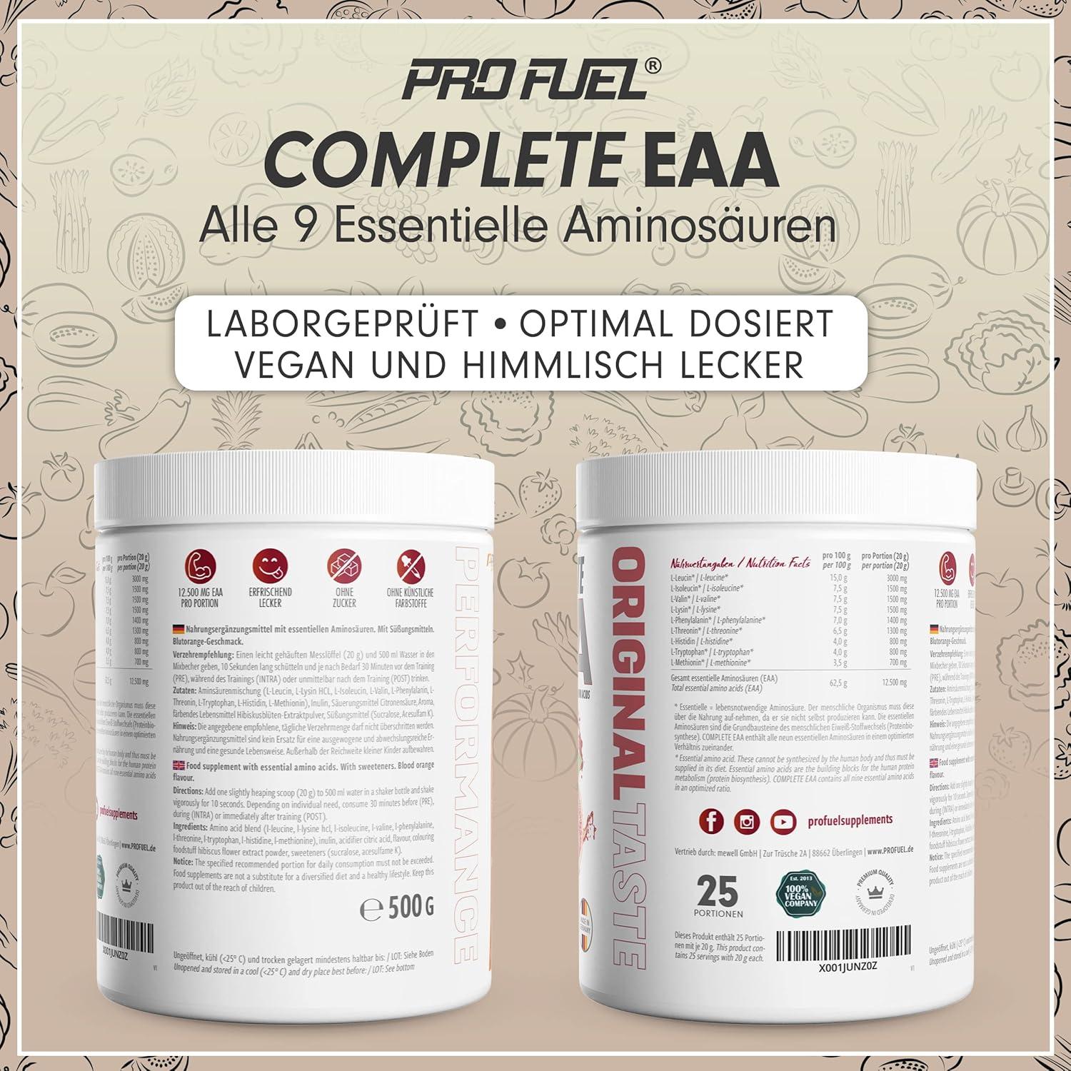EAA Powder 2x500g - Blood Orange | 12 500mg Essential Amino Acids ...