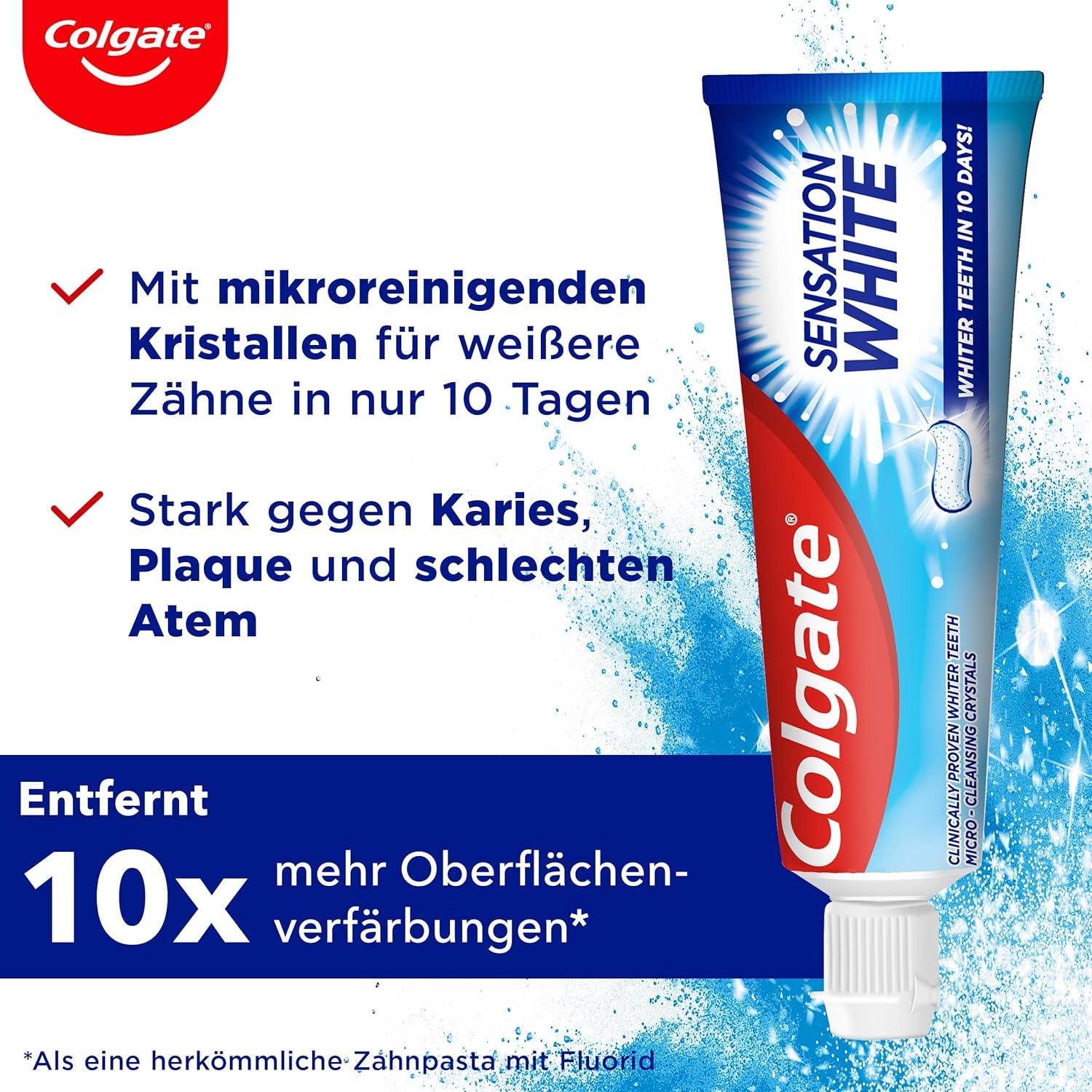 Colgate Sensation White Toothpaste 12x75ml | Gentle Spot Removal for ...