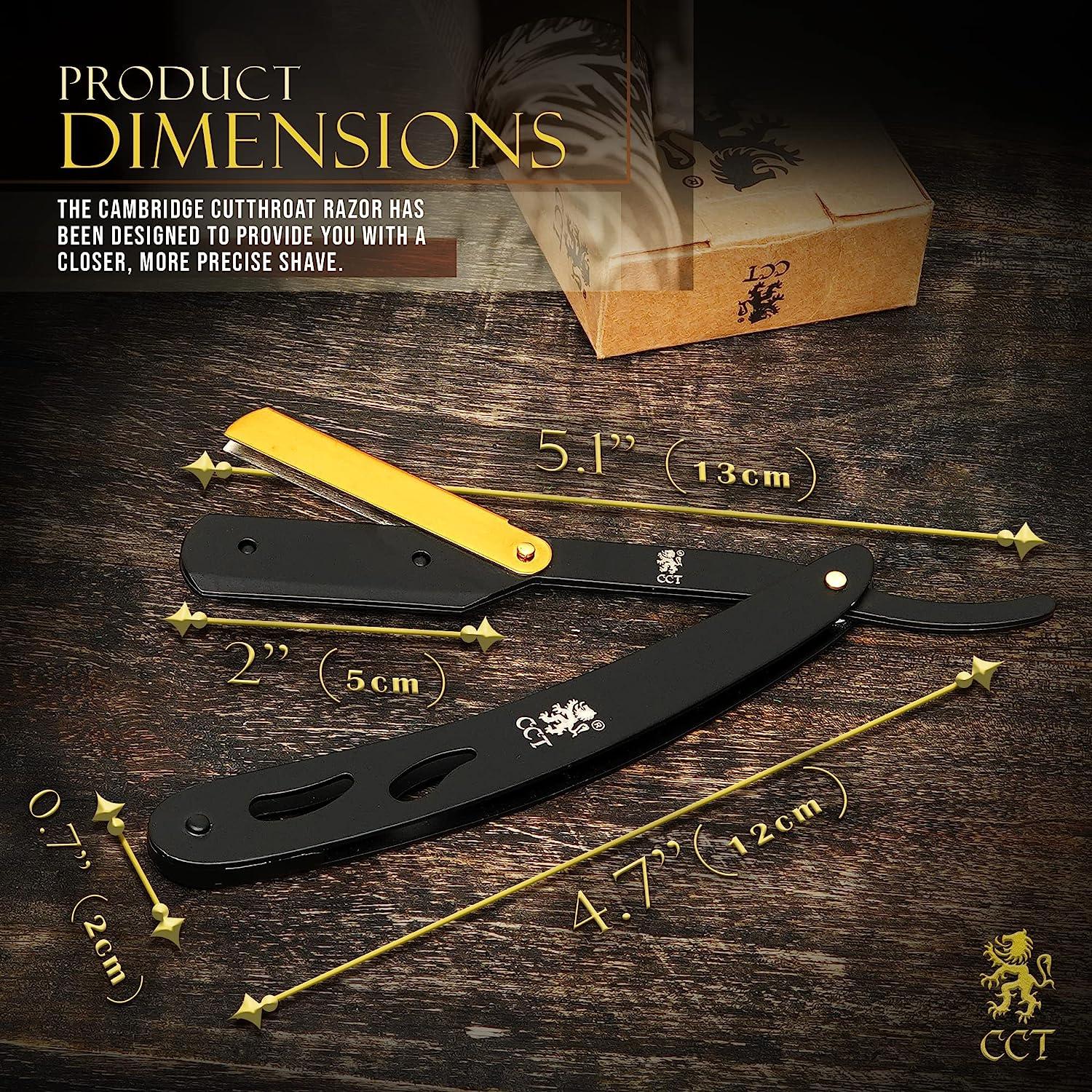 Cambridge Cutthroat Straight Edge Razor Kit - Stainless Steel Black ...
