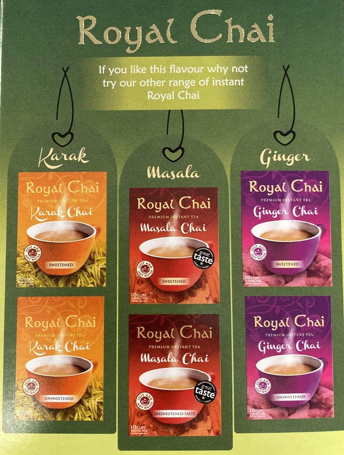 Royal Chai Elaichi Unsweetened Instant Tea Sachets - 10 Single Serving ...