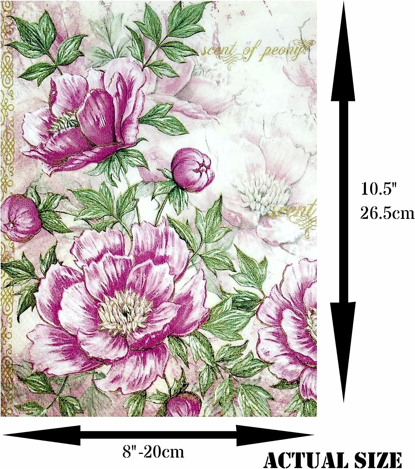 Vintage Flower Theme Mulberry Rice Paper 8x10.5 inch - 6 Different ...