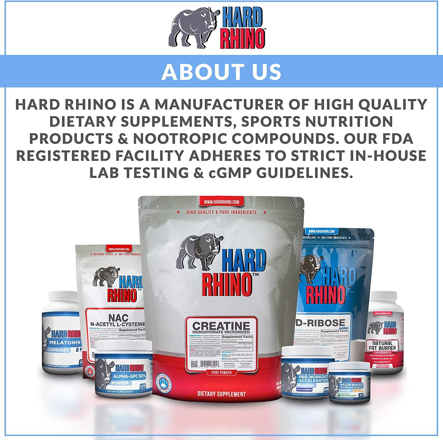 Hard Rhino MSM Powder 1kg (2.2lbs) Unflavored - Lab-Tested with Scoop ...