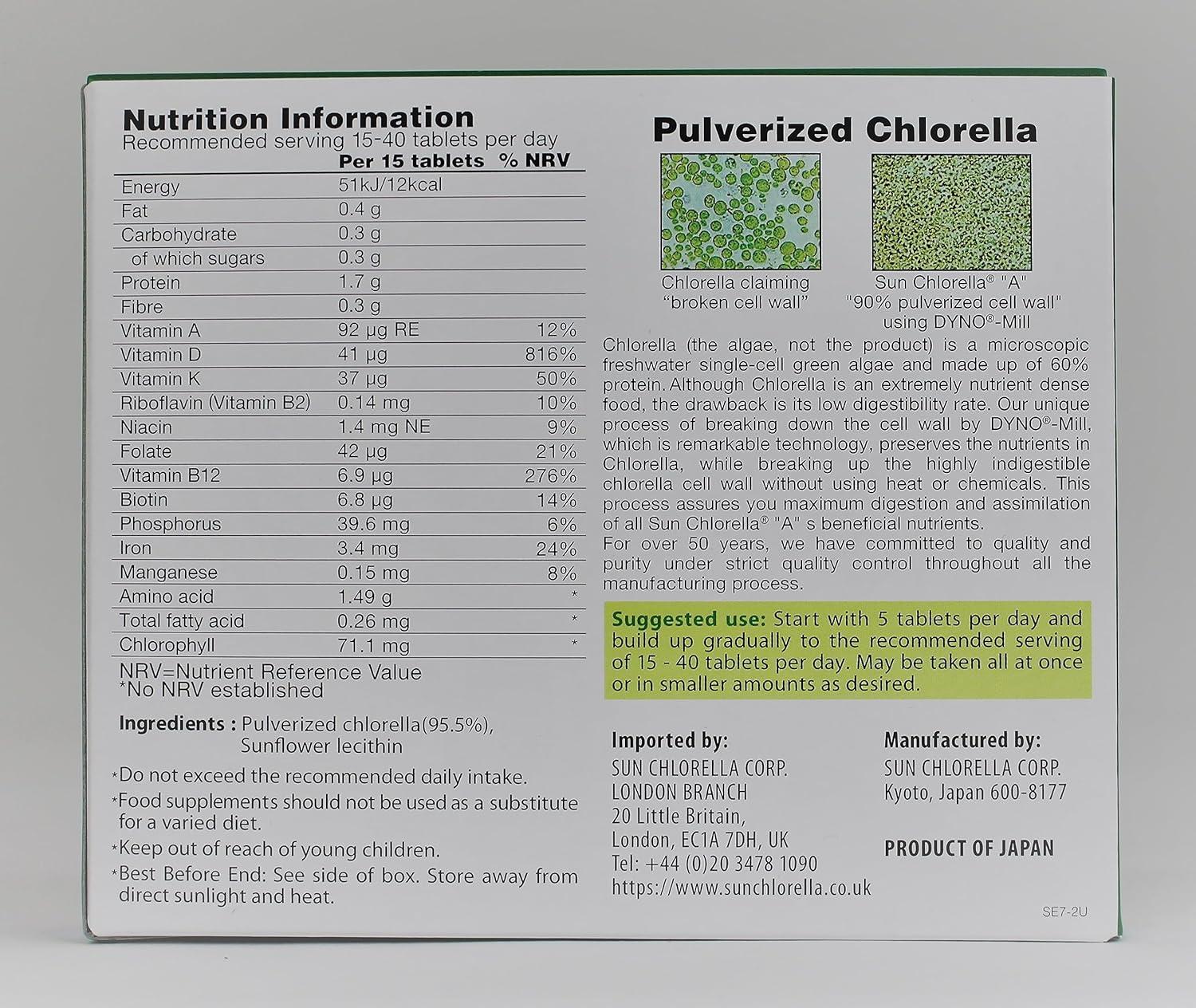 Sun Chlorella A - Pack of 300 Tablets | Buy Now with Express ...