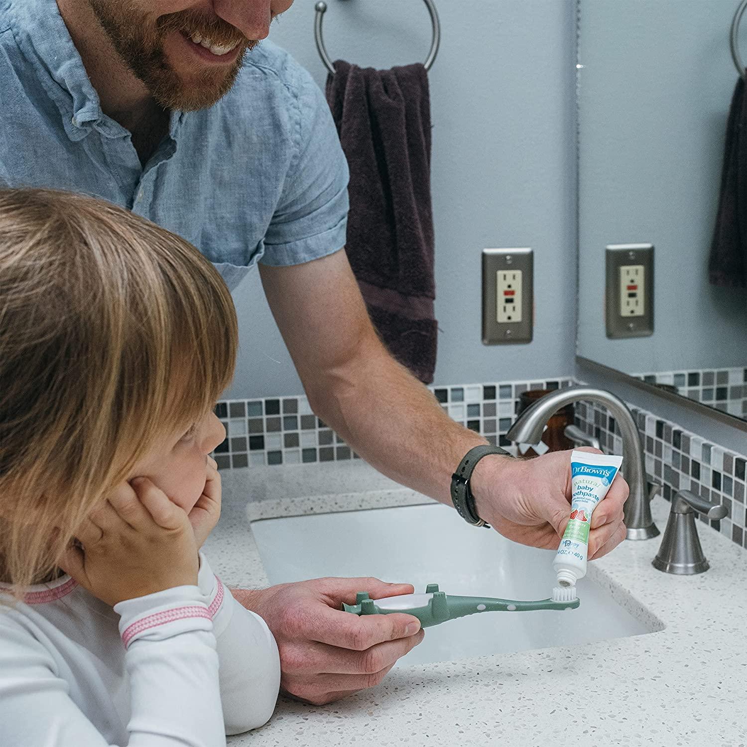 Dr. Brown's Strawberry Baby Toothpaste - Fluoride Free, Made in the USA ...