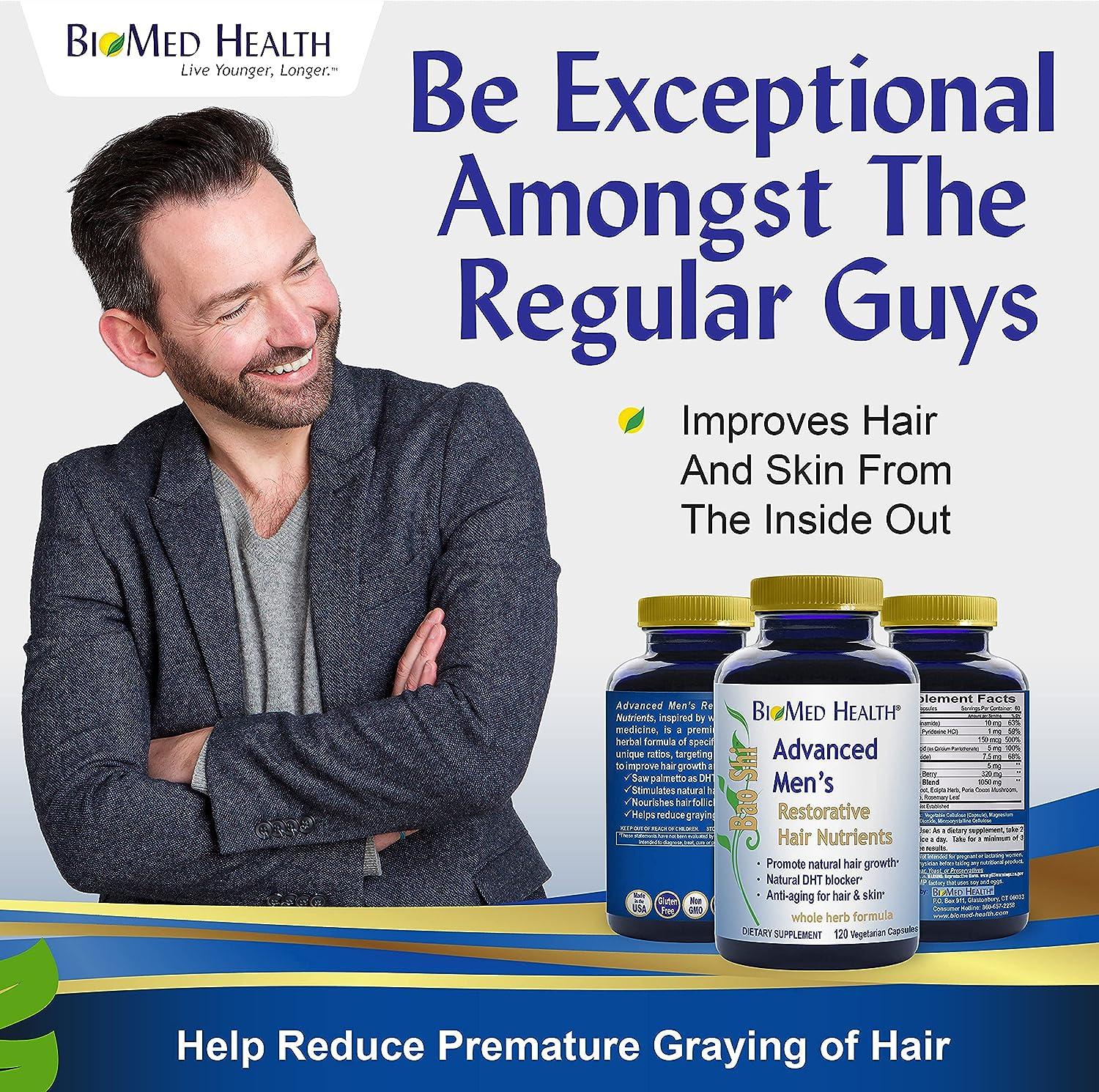 BioMed Health Hair Growth Vitamins for Men 120ct - Saw Palmetto DHT ...