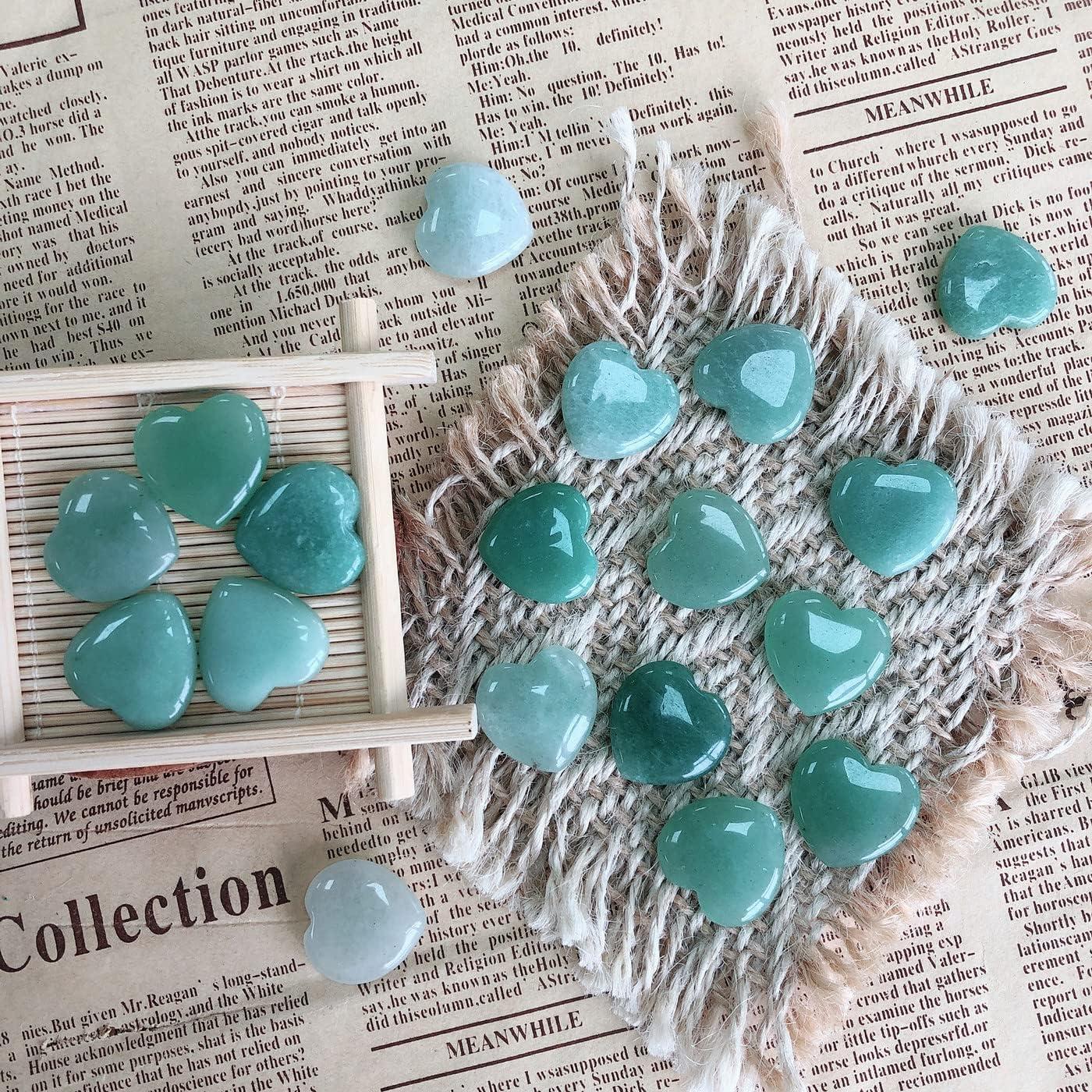 XIANNVXI 20 Pcs Green Aventurine Crystal Heart Stones Natural ...