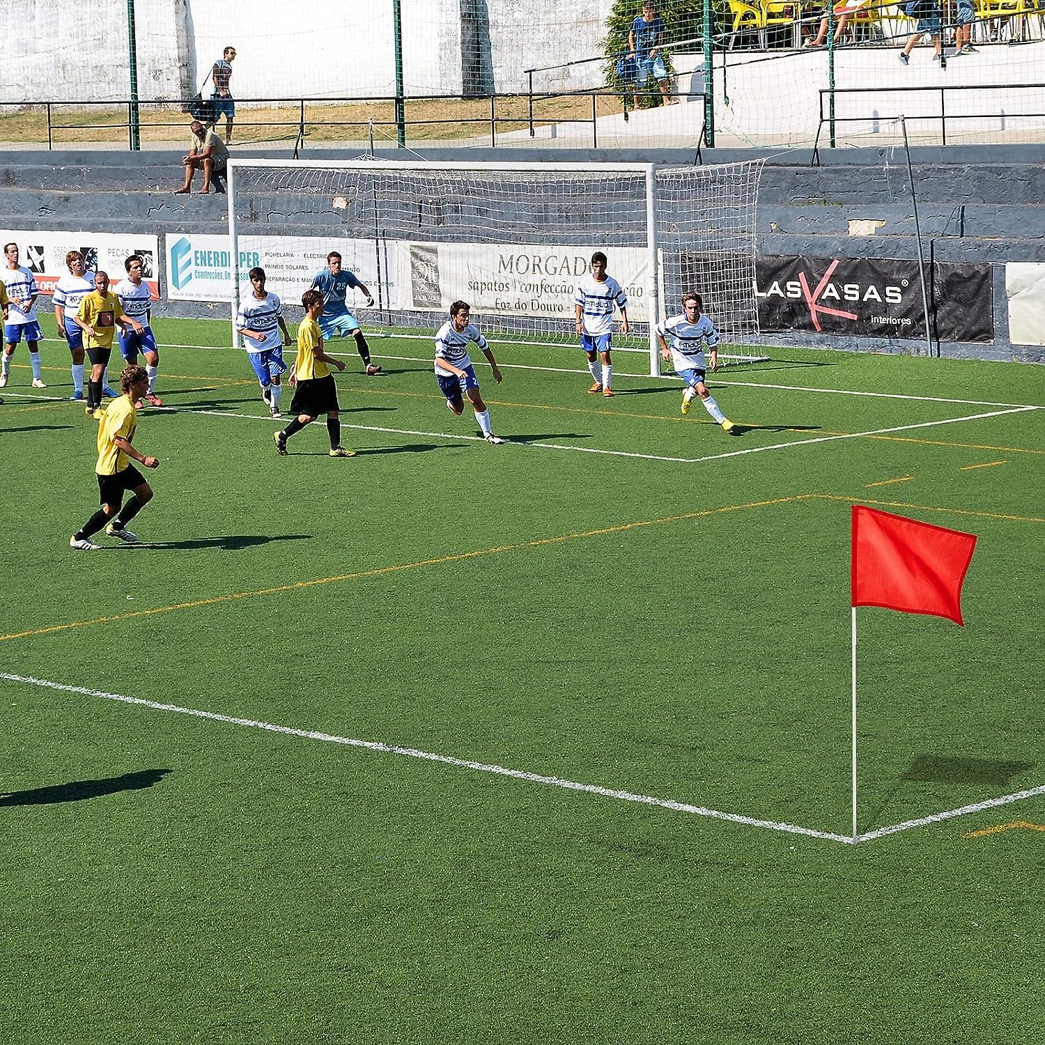 Set of 4 Soccer Corner Flags - Red Replacement Flags for Soccer Field ...