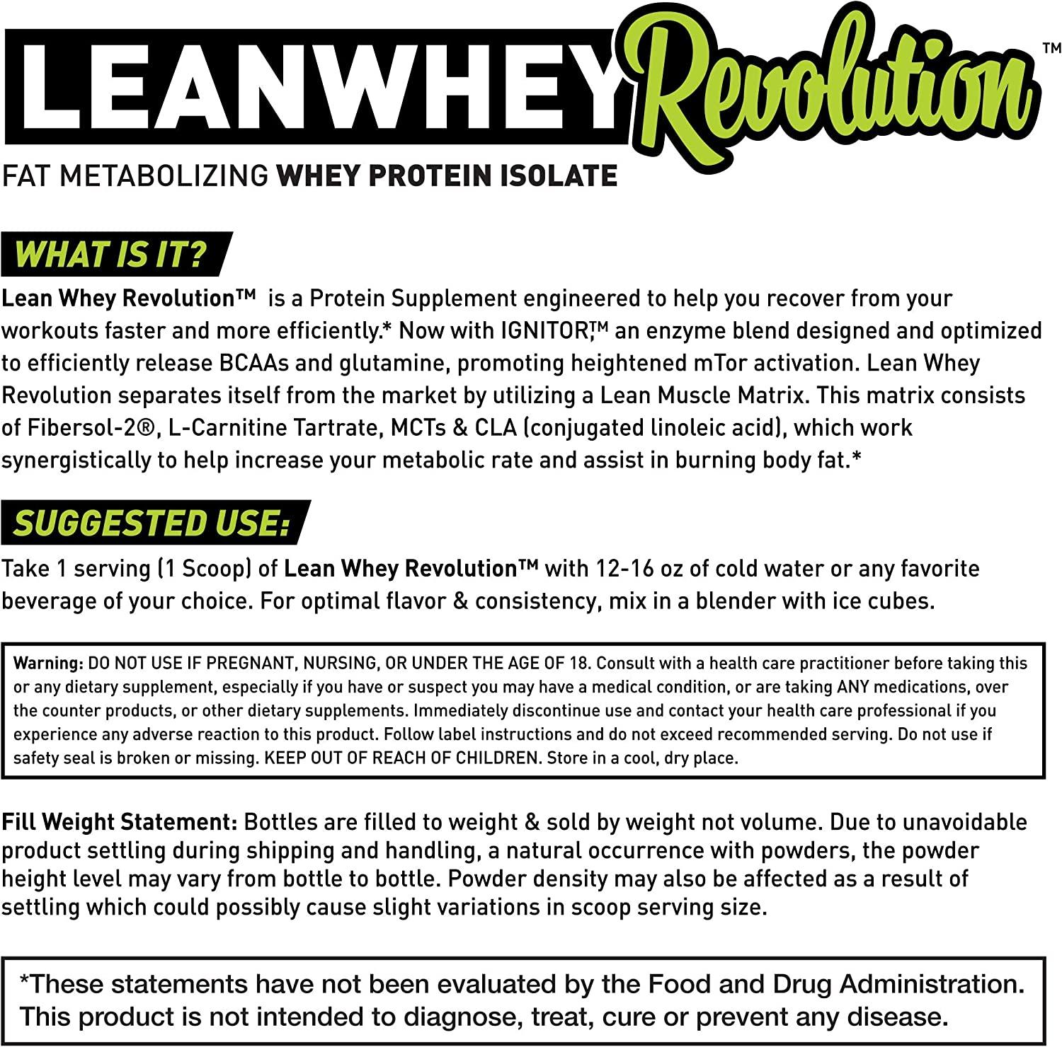 MuscleSport Lean Whey Revolution Protein Powder - 25g Whey Protein ...
