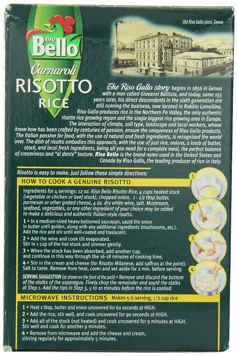 Riso Bello Carnaroli Risotto Rice 17.5oz Boxes - Pack of 6 | Premium ...