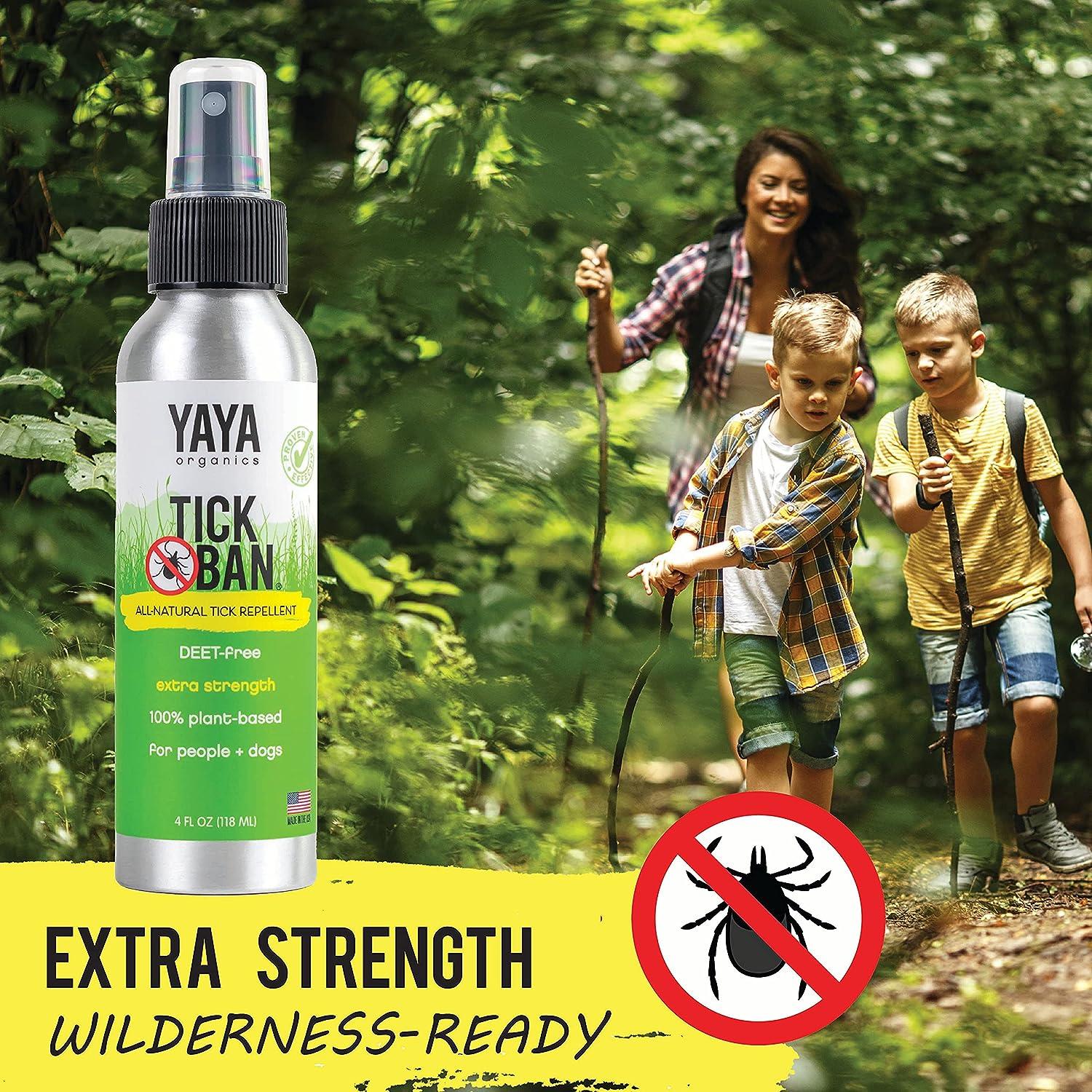Yaya Tick Ban Extra Strength Tick Repellent - 100% Natural, DEET-Free ...