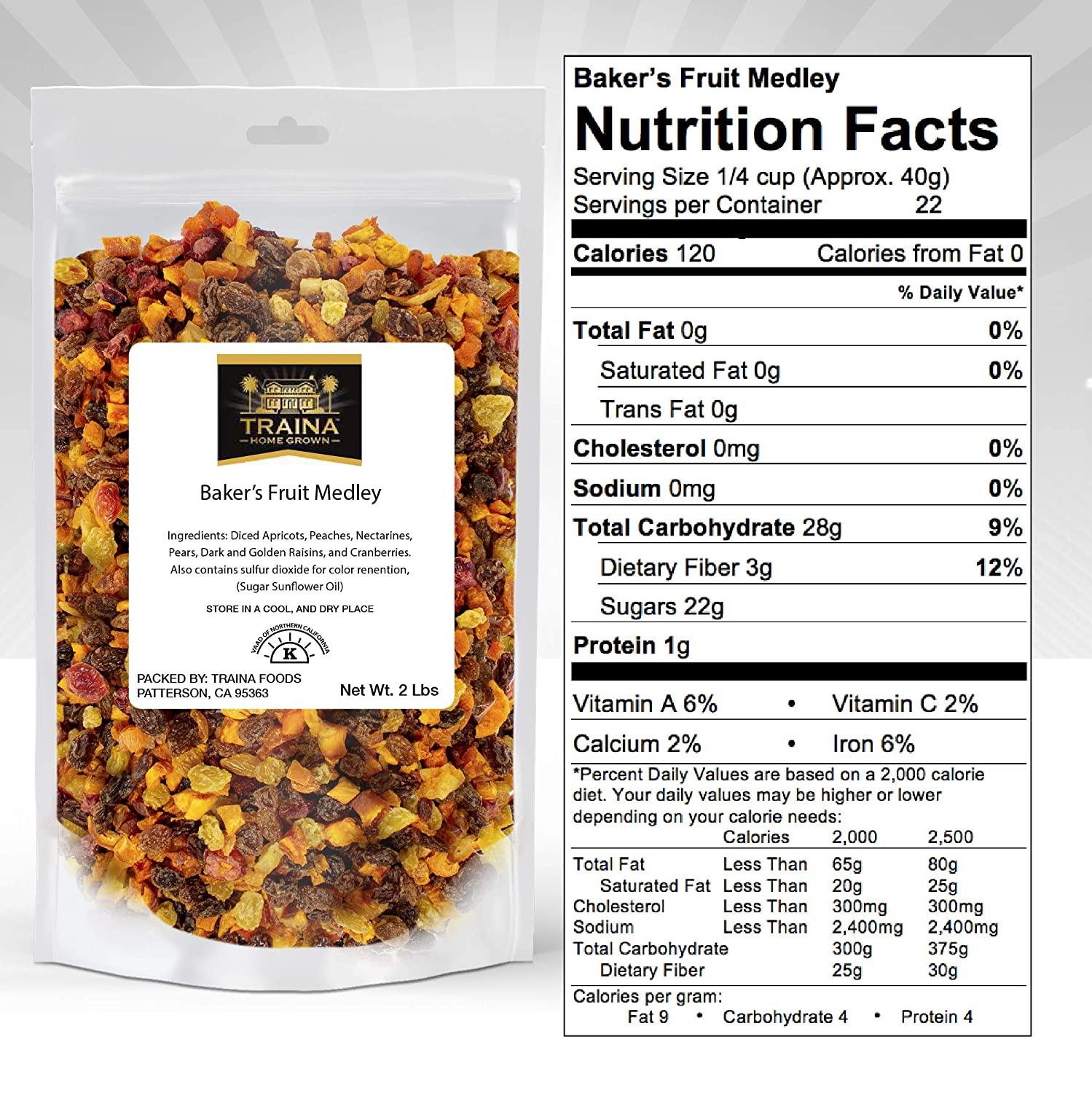 Traina Home Grown Sun Dried Bakers Fruit Medley (2 lbs) - Diced Peaches ...