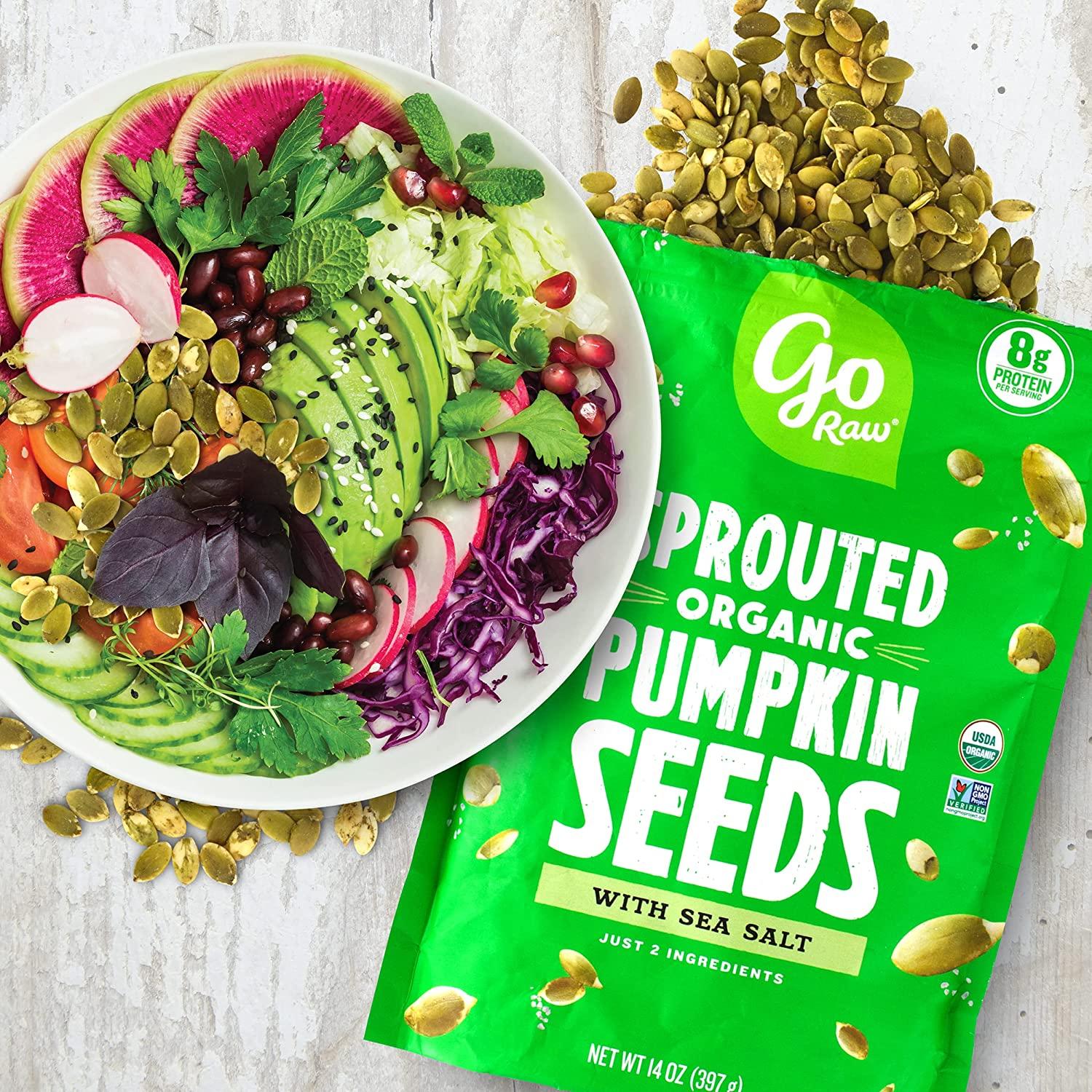 Go Raw Organic Pumpkin Seeds with Sea Salt - 14 oz | Keto, Vegan ...