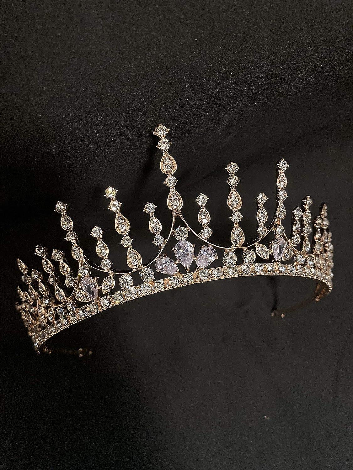 Silver Rose Gold Princess Crystal Tiara Crown | Elegant Headbands for ...