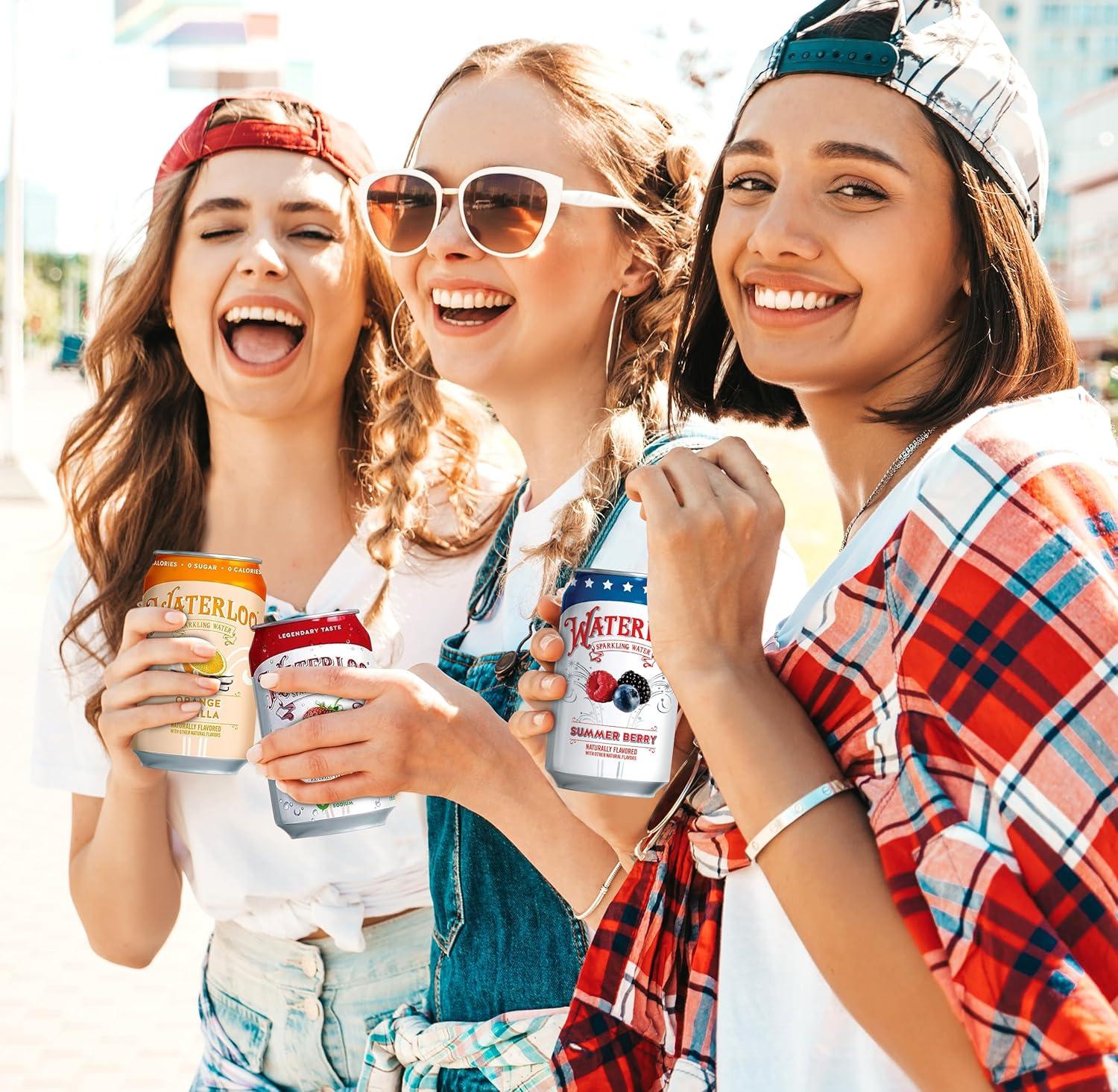 Waterlo Sparkling Water Variety Pack - 12 Sugar Free Flavored Cans with ...