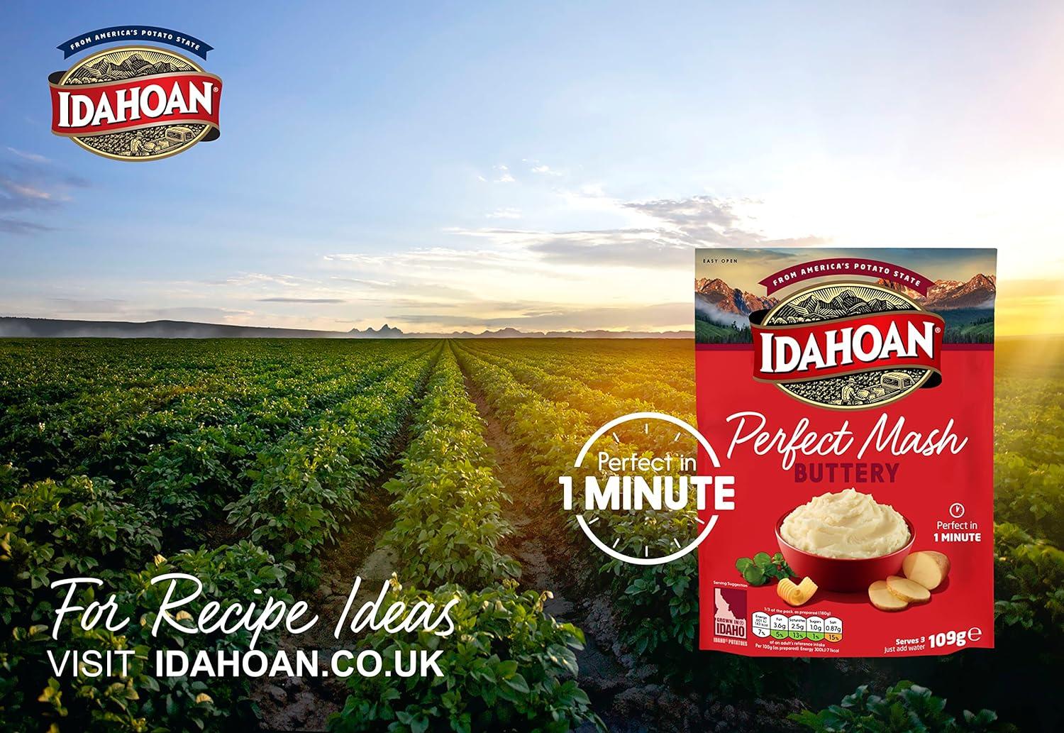 Idahoan Perfect Mash - 8 Sachets Inside - 109g Each - Instant Mash ...