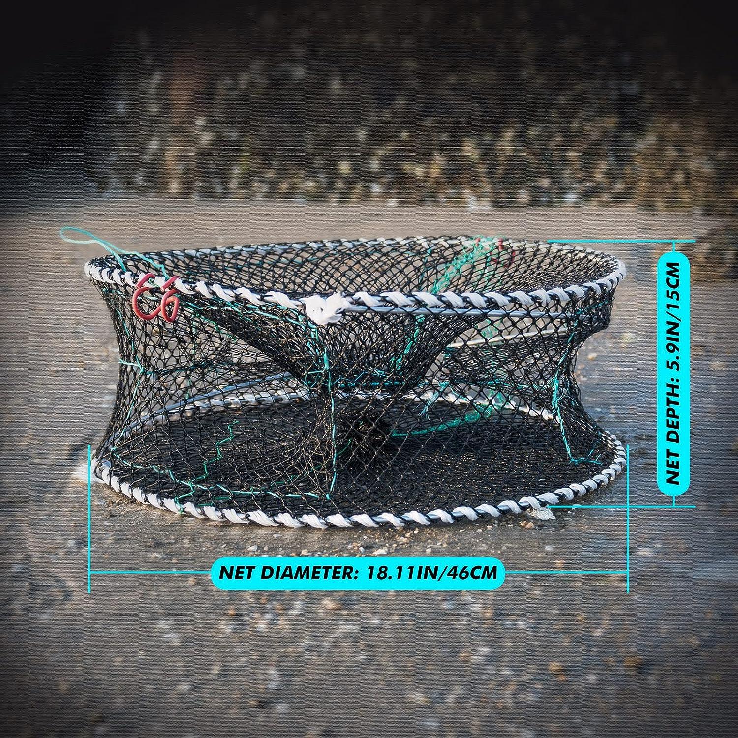 Anglerbasics Portable Crab Trap | Fish Trap for Minnow, Crawfish ...
