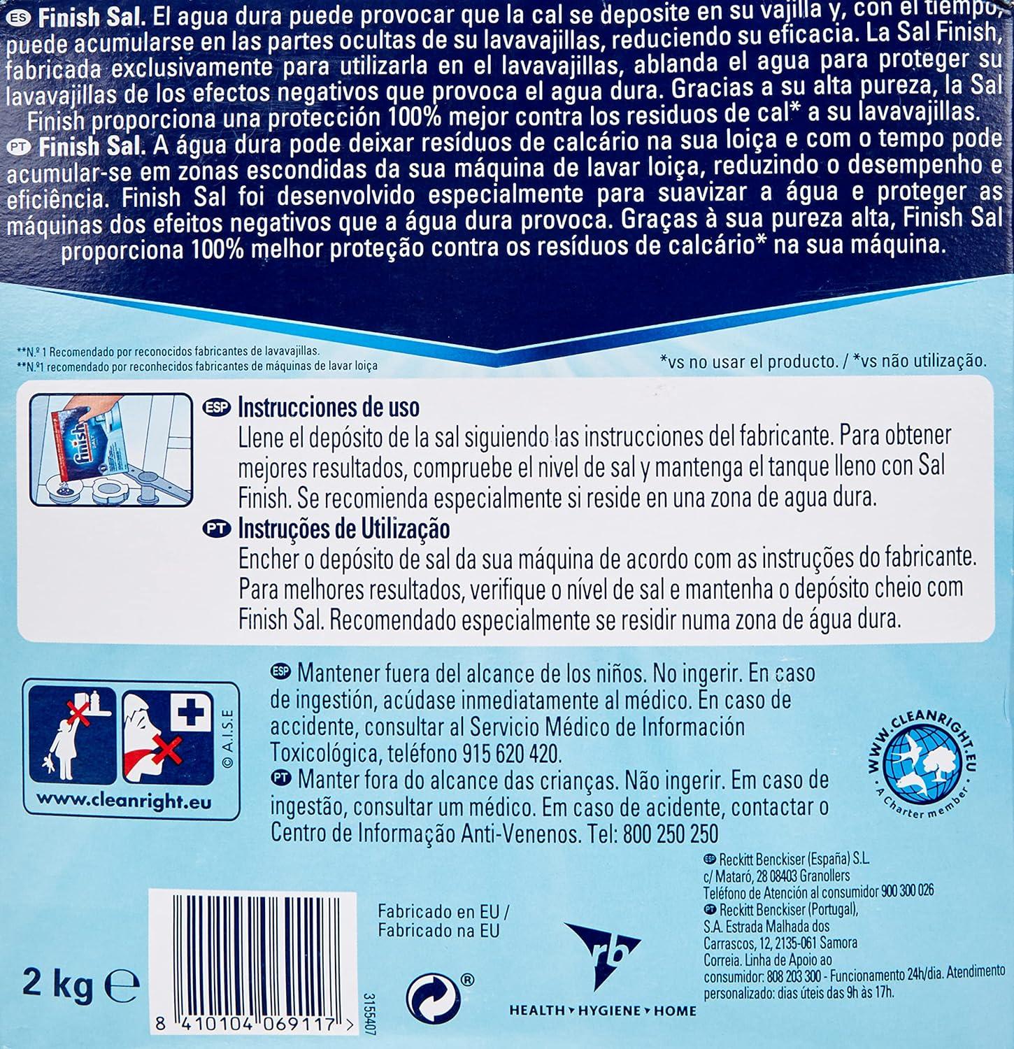 Finish Regenerating Salt 2 kg - Pack of 1 | Water Softener Salt ...