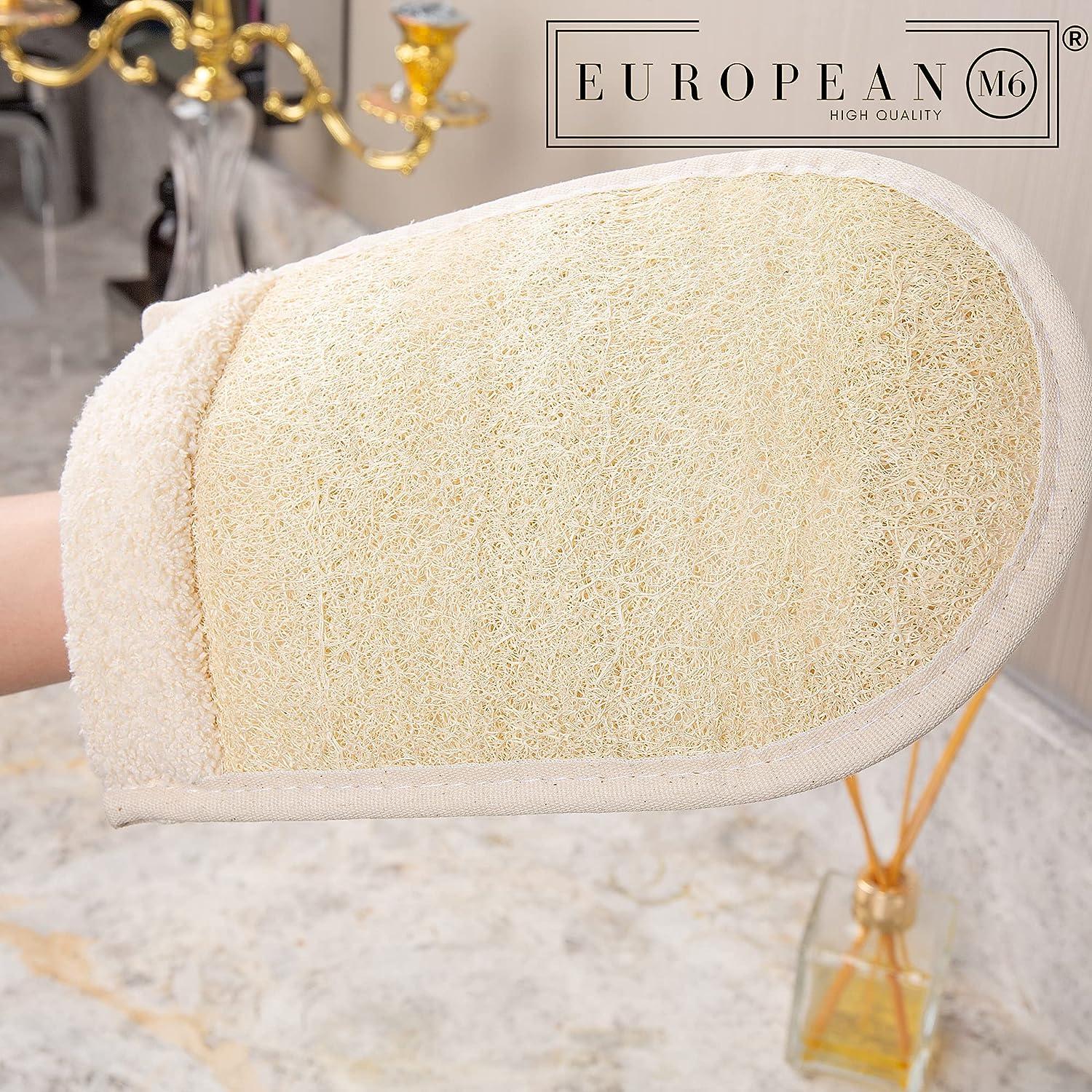 European M6 Loofah Exfoliating Body Scrubber - Dual Side Big Size Bath ...