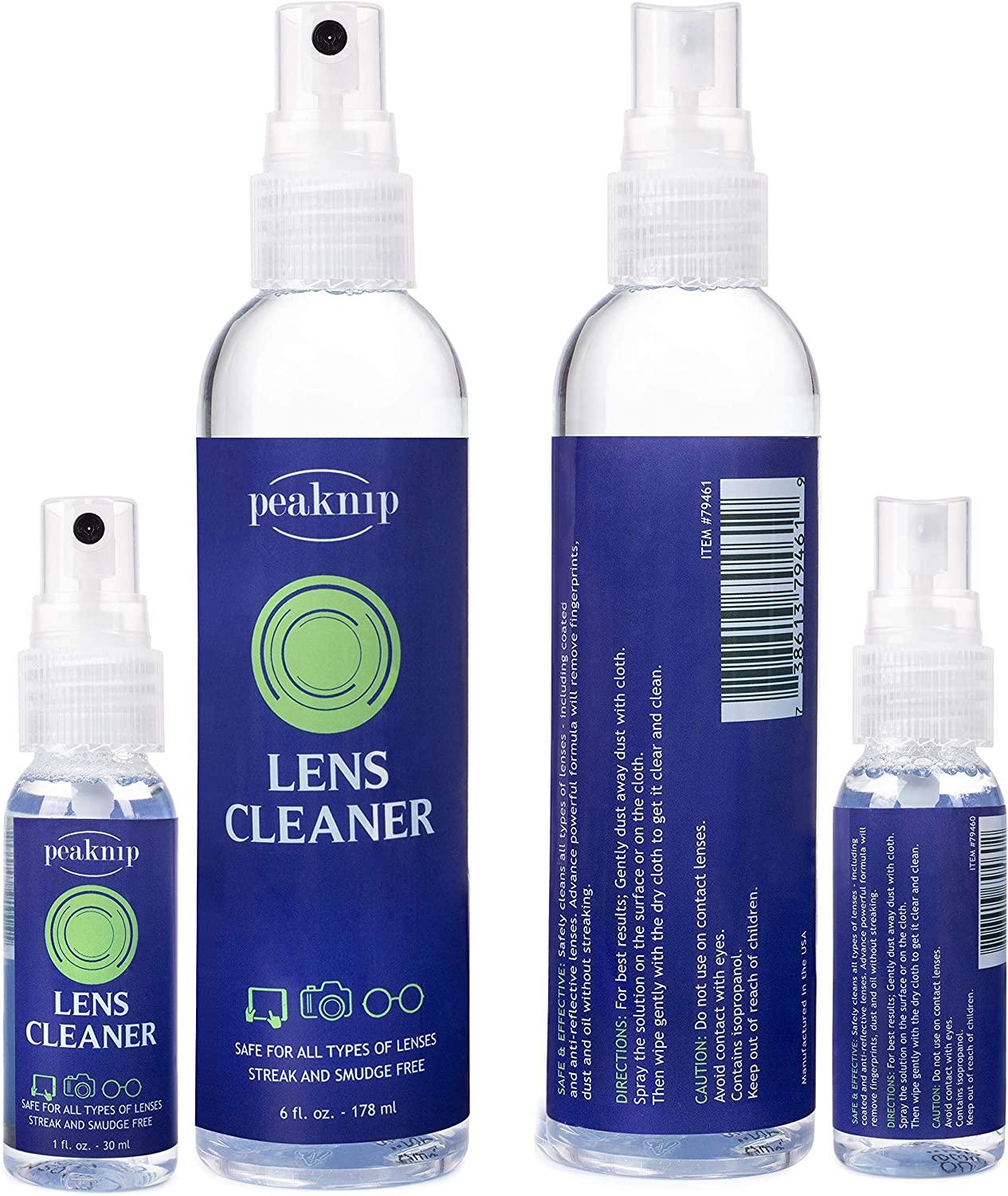 Eyeglass Lens Cleaner Kit - 6oz Spray Bottle + 1oz Travel Bottle, 6 ...