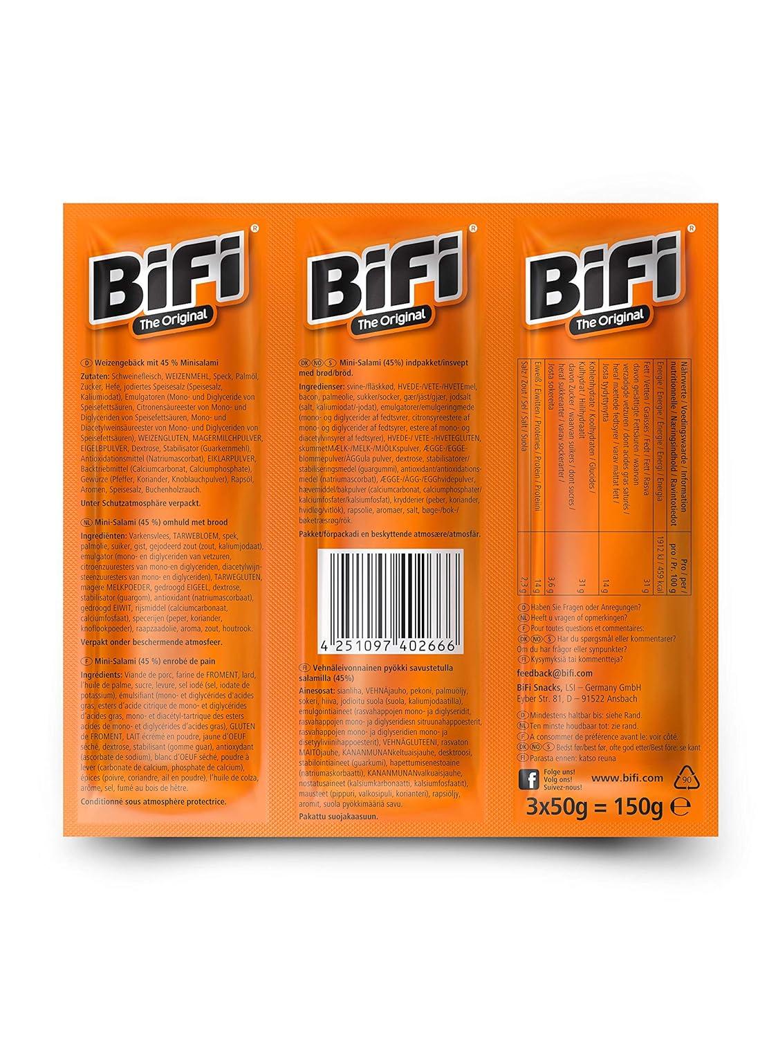 BIFI Roll 10 Pack - Hearty Salami Meat Snack in Dough Coat - 24 Pack ...