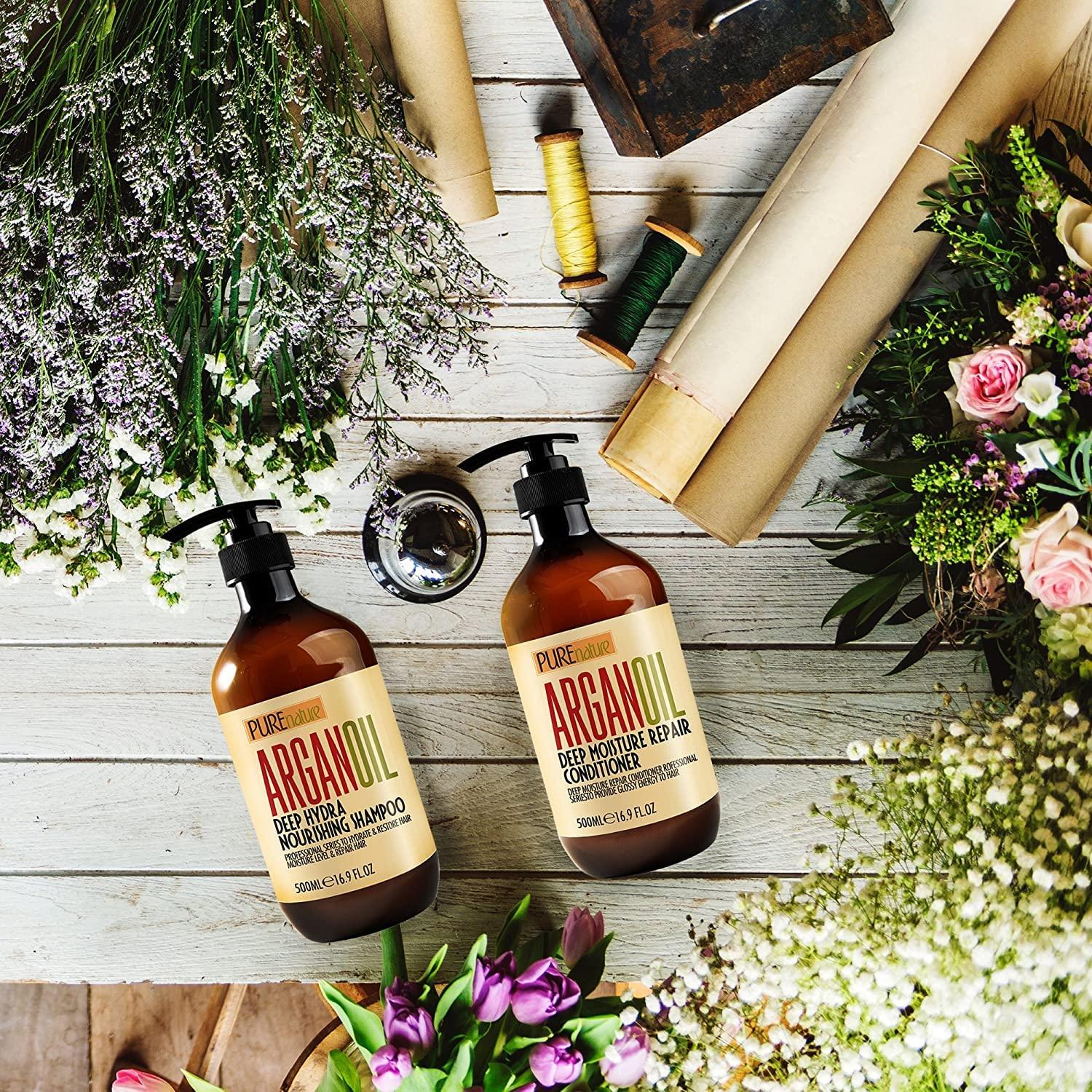 Moroccan Argan Oil Shampoo and Conditioner Set - SLS Sulfate Free ...