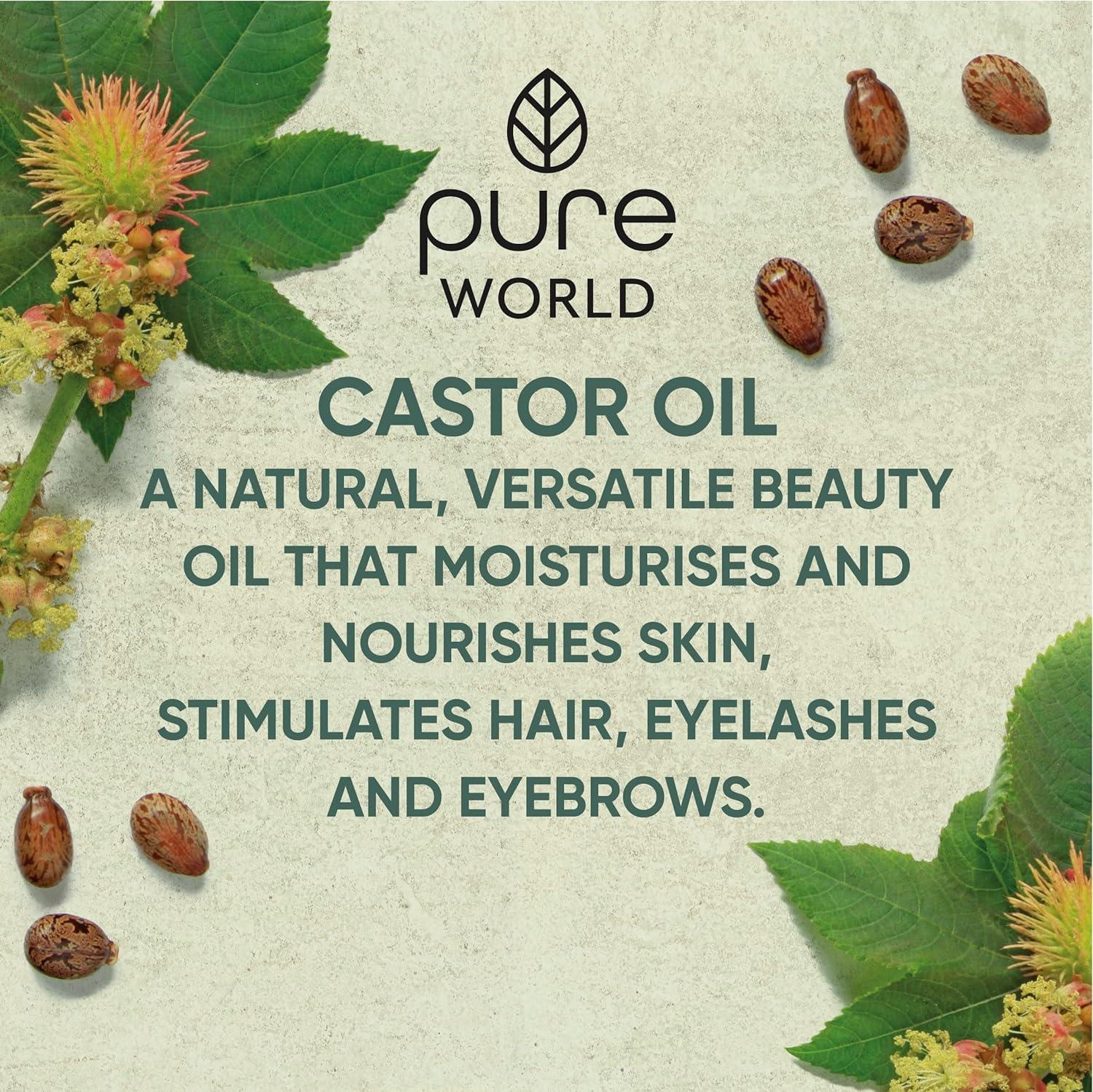 Pure World Natural Castor Oil 250ML - Cold Pressed, Hexane Free, 100% ...