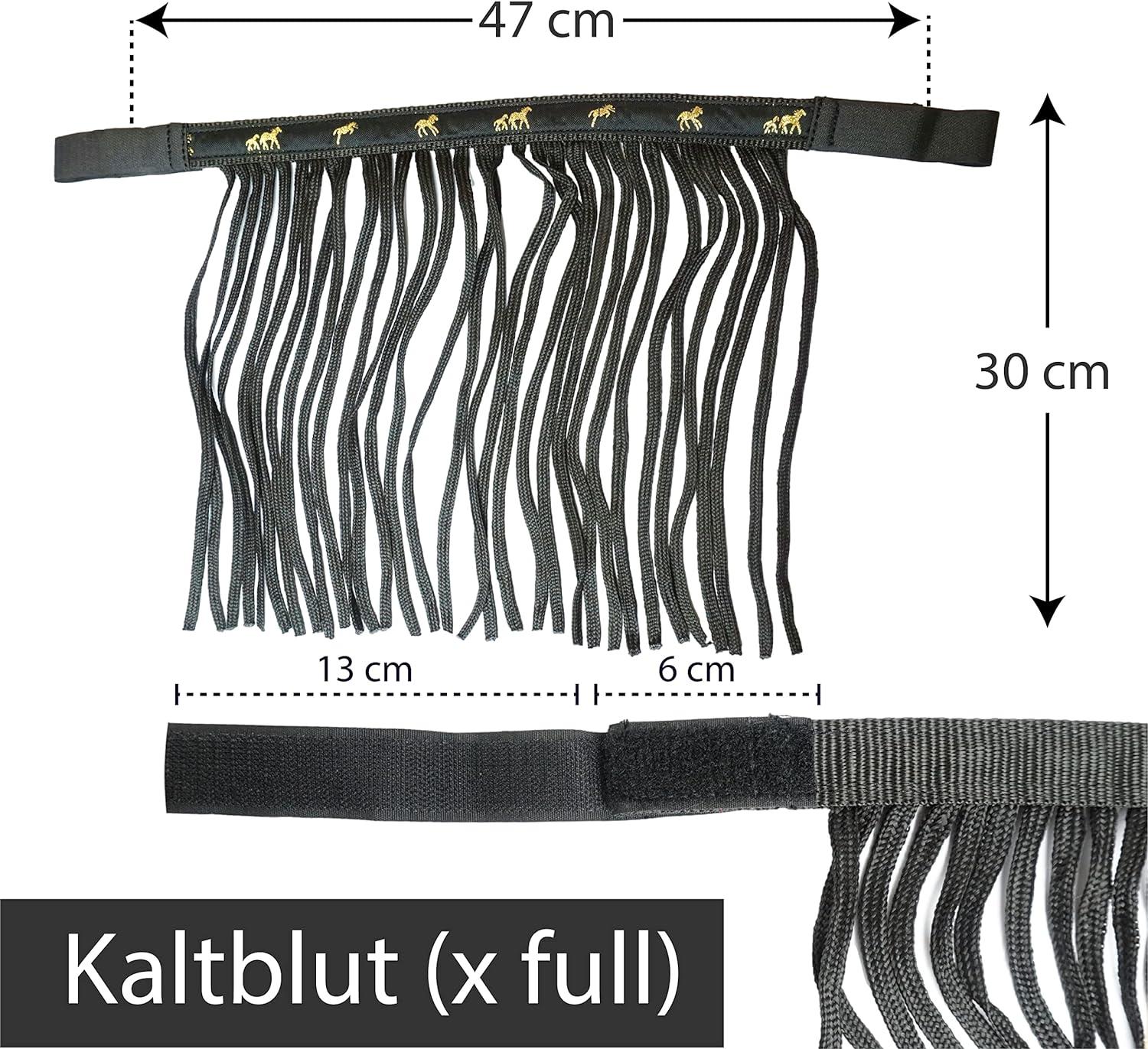 Premium Fly Mask with Fringes & Velcro for Horses - Ideal for Shetland ...