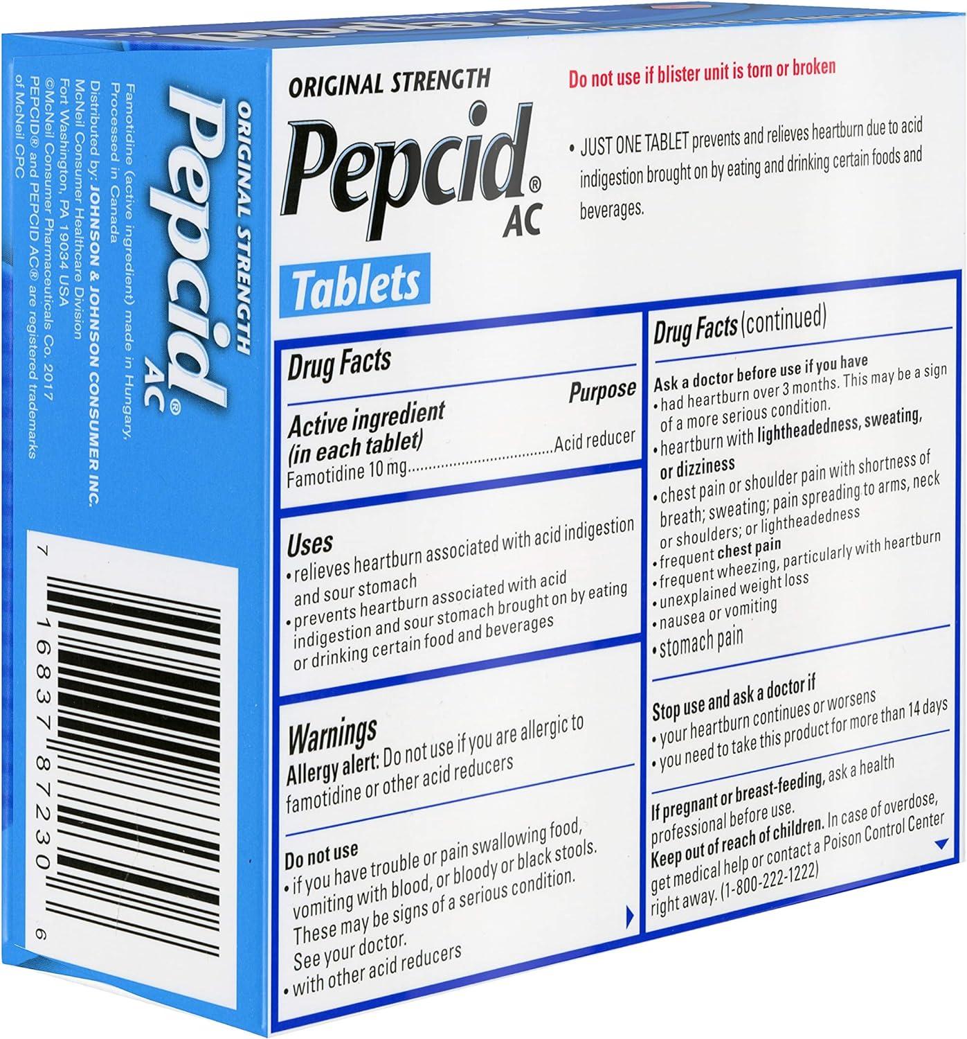 Original Strength Pepcid AC - 30 Tablets | All-Day Acid Indigestion ...