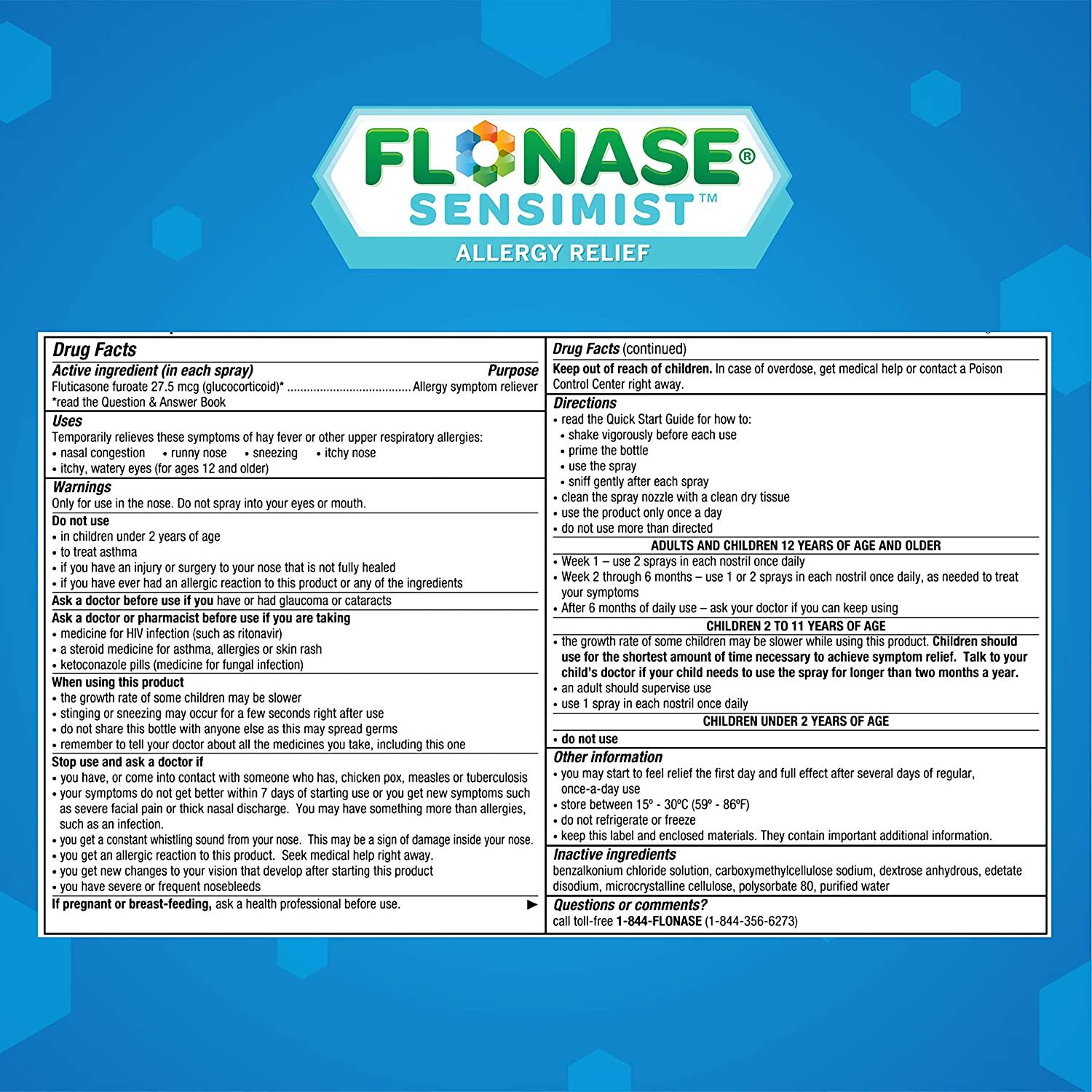 Flonase Sensimist Allergy Relief Nasal Spray - Non-Drowsy Medication ...