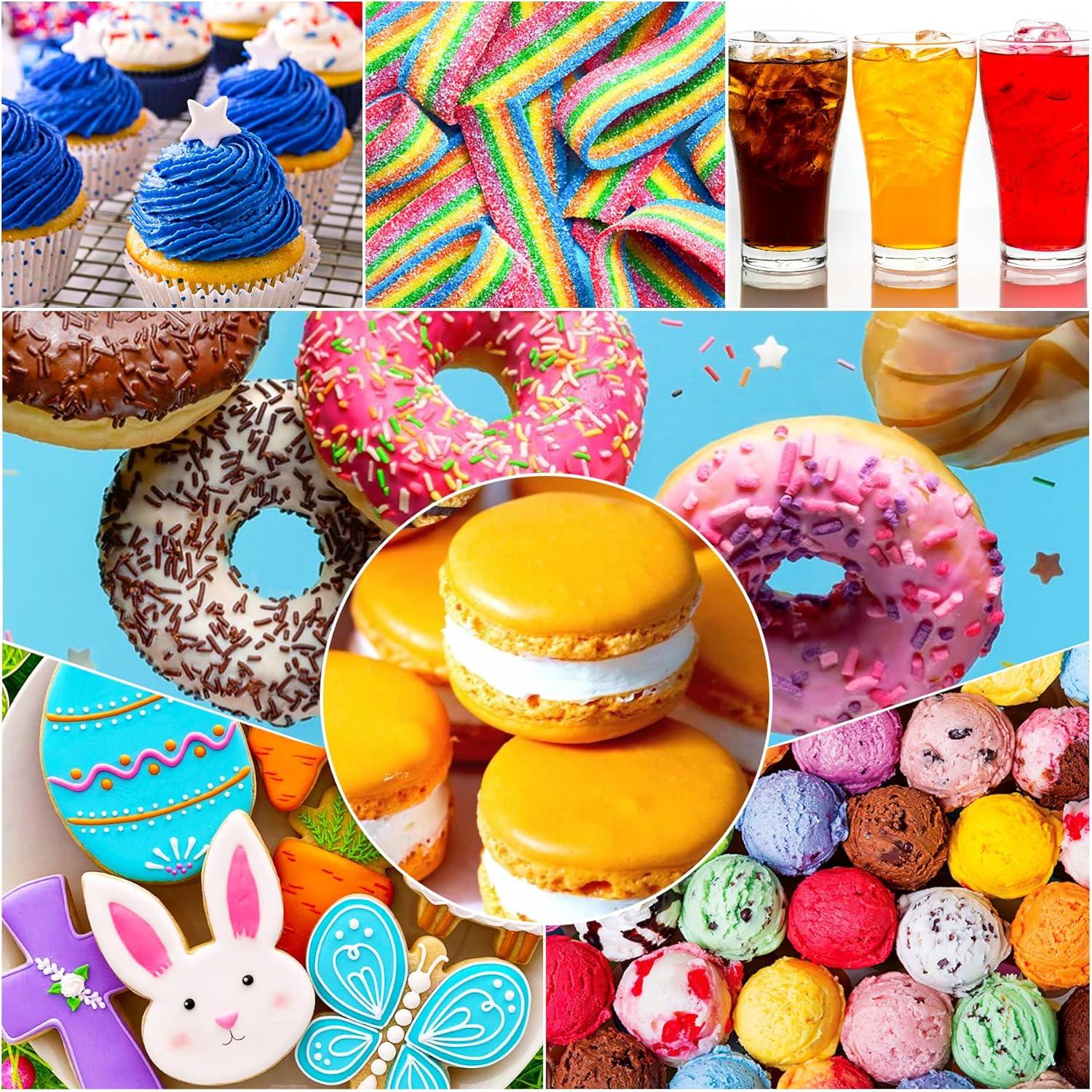 30-Pack Liquid Food Coloring - Sugar-Free Concentrated Colors for Cakes ...