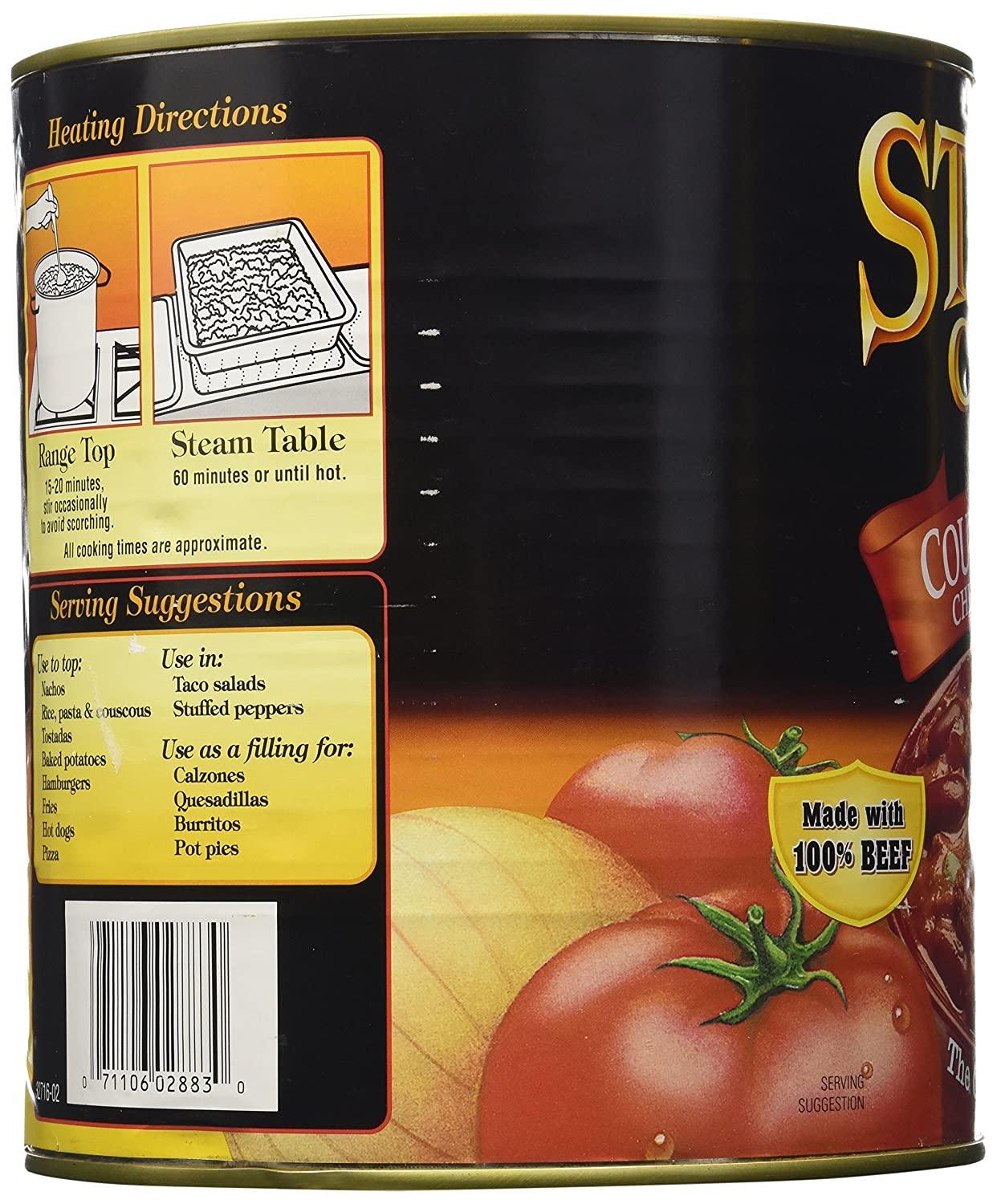 Stagg Country Chili with Beans 108oz - Delicious & Hearty Chili for a Crowd | Buy Now with ...