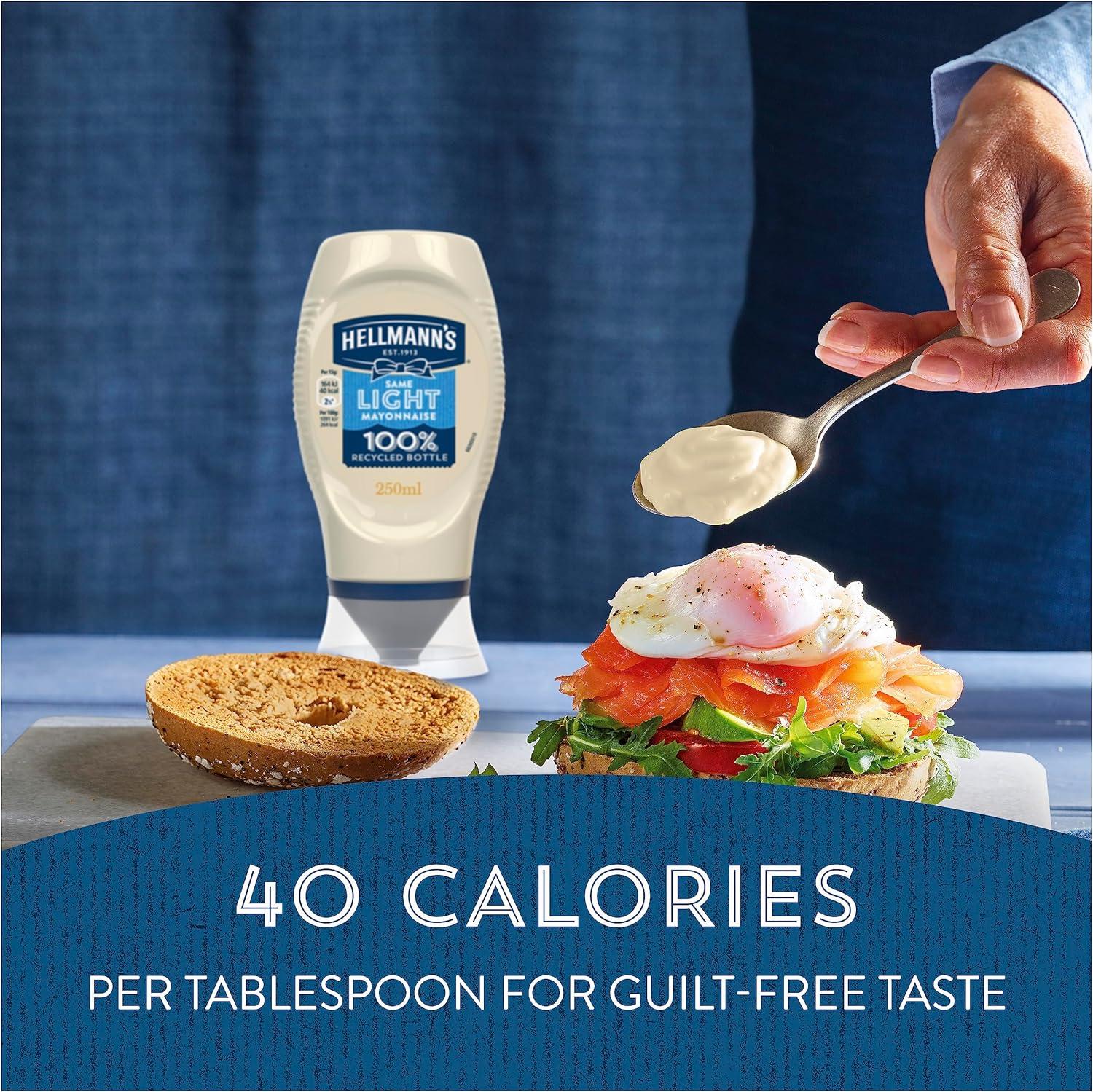 Hellmann's Light Mayonnaise made with 100% free-range eggs light mayo ...