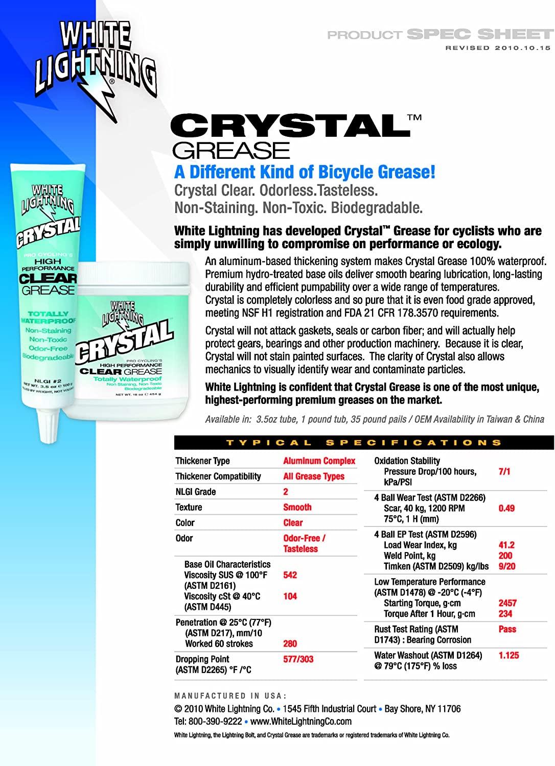 White Lightning Crystal Grease Biodegradable 3.5 Oz - Eco-Friendly Bike ...