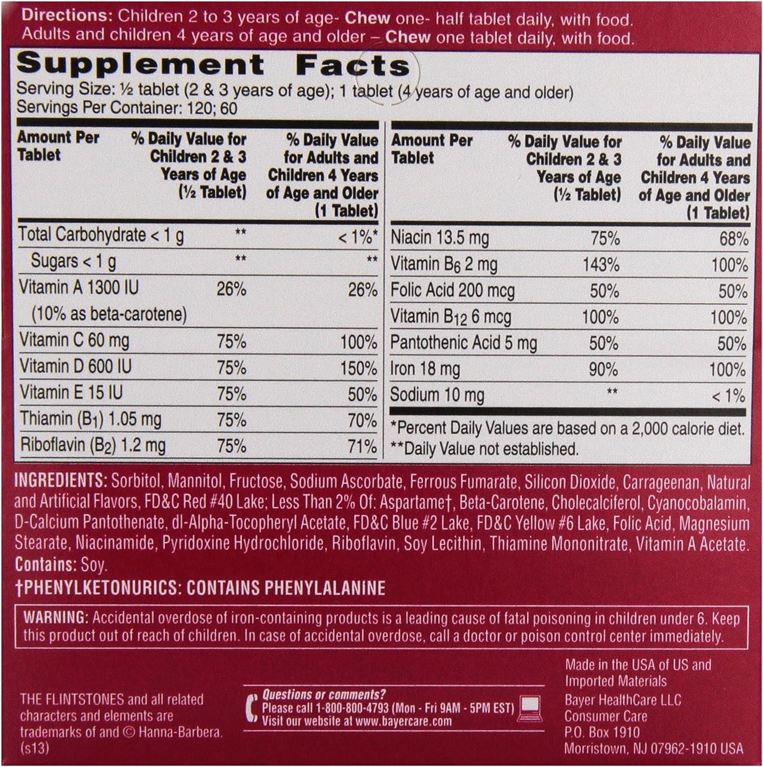 Flintstones Multi Vitamins with Iron 60 ct: Complete Children's Daily ...