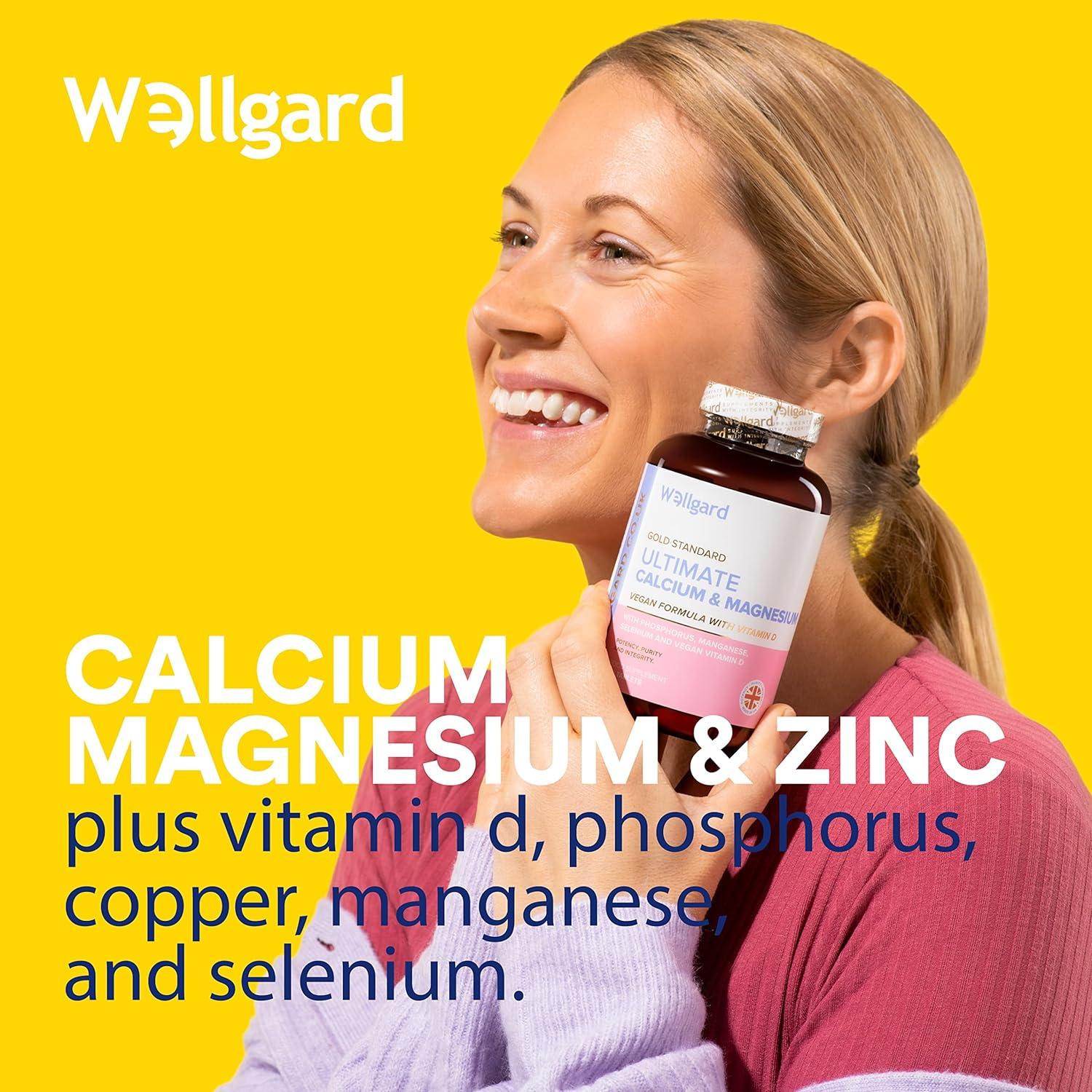 Vegan Calcium Magnesium Zinc + Vitamin D Capsules - Made in UK, Calcium ...