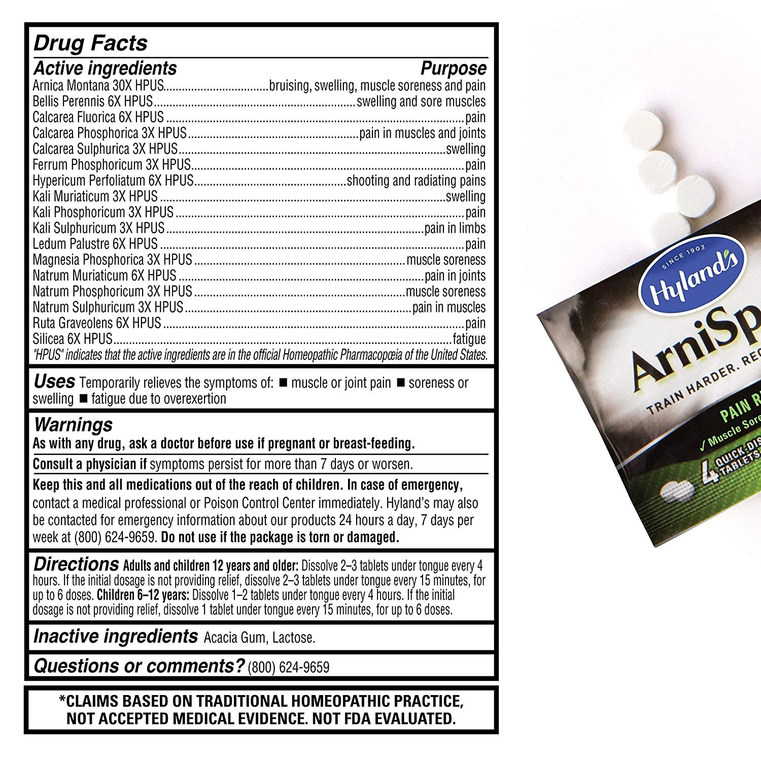 Hyland's ArniSport Post Workout Recovery Tablets - Natural Pain Relief ...