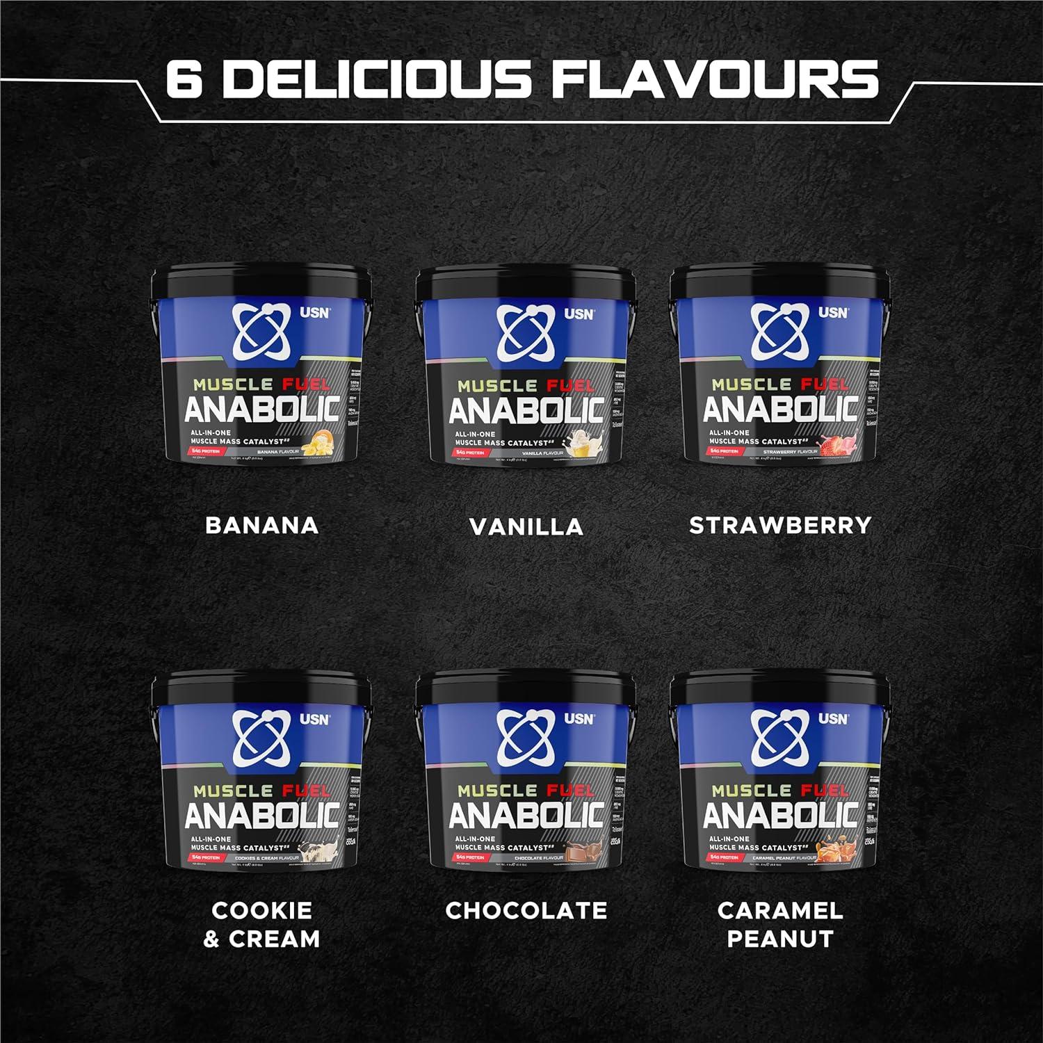 USN Muscle Fuel Anabolic Banana Protein Powder Shake 4kg - Muscle Gain ...