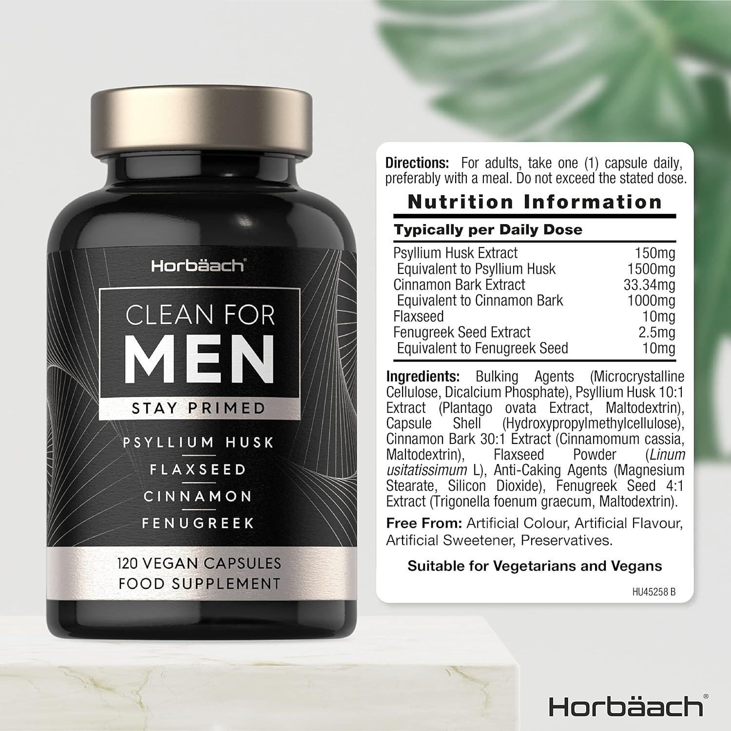 Psyllium Husk Capsules | 120 Count | Cleanliness Vegan Fibre Supplement ...