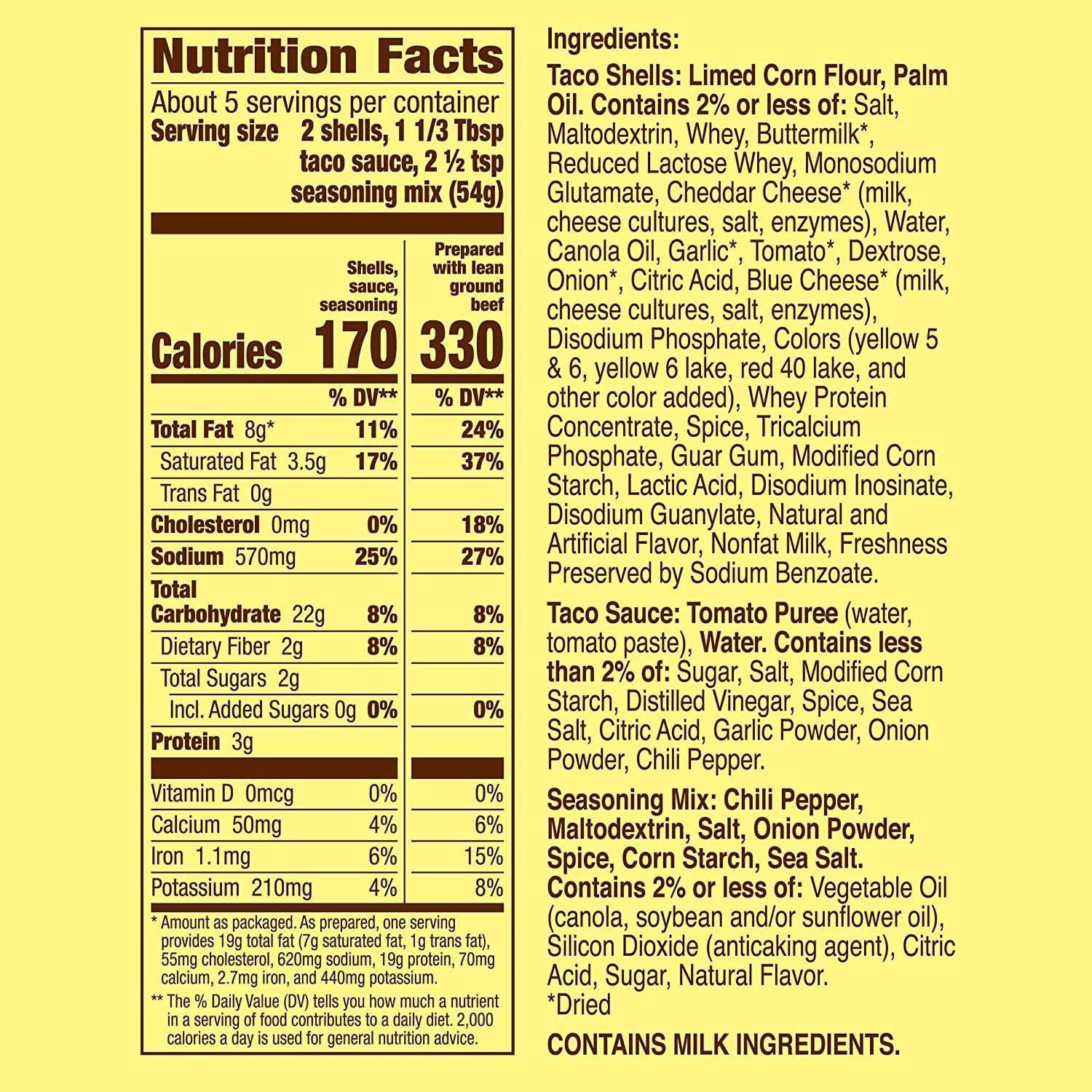 Old El Paso Stand 'N Stuff Bold Nacho Cheese Taco Dinner Kit 9.5 oz ...