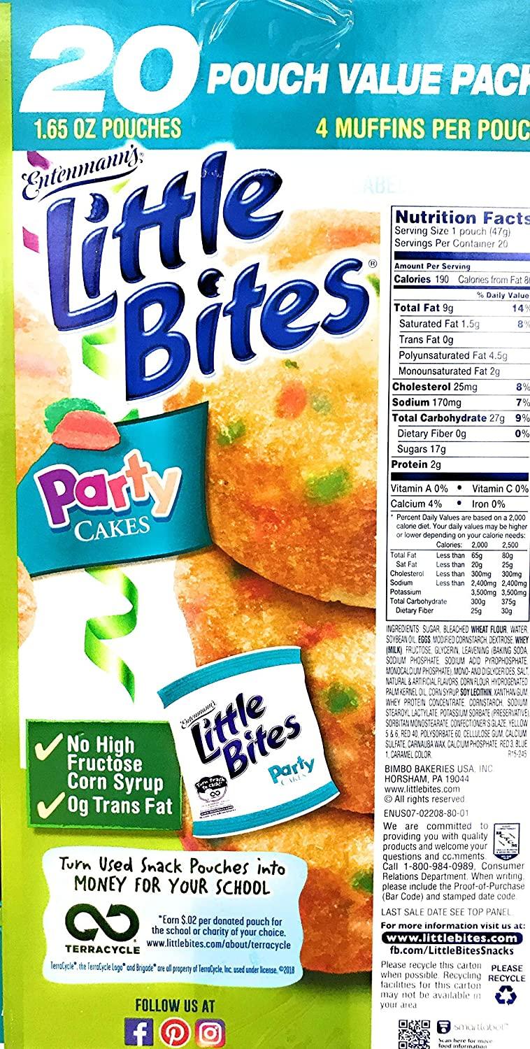 Entenmann's Little Bites Party Cakes | 80 Mini Muffins | 20 Pouches | 4 ...