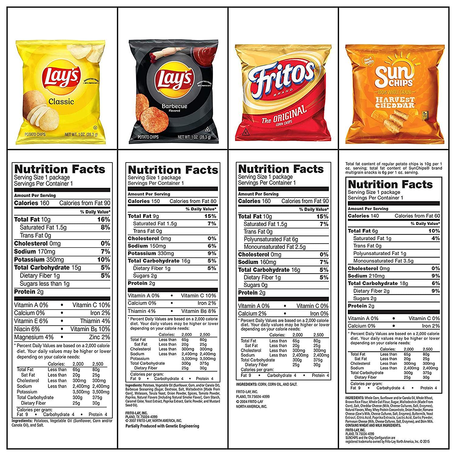 Frito-Lay Sweet & Salty Snacks Variety Box - 50 Count Care Package of ...